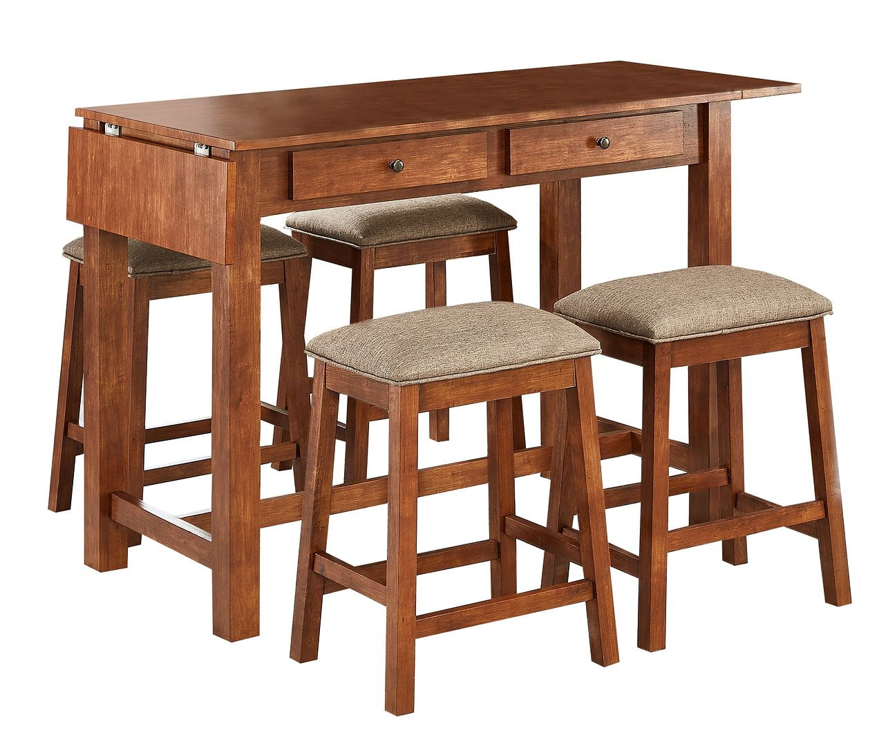 GTU Furniture 5-Piece Elegant Wood Veneer Counter High Top Kitchen ...