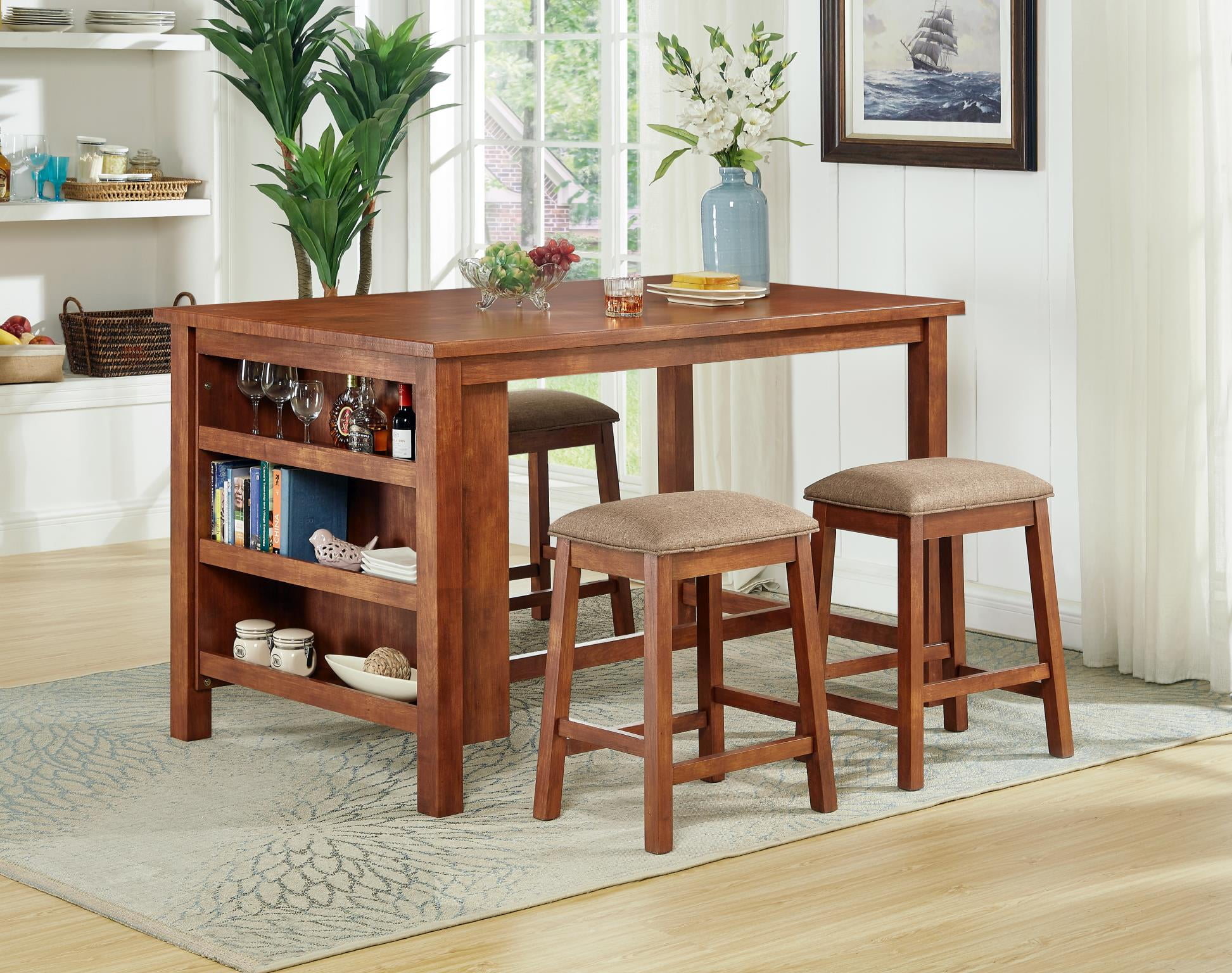 GTU Furniture Elegant High Top Kitchen Dining Room Bar Set/Barstool ...