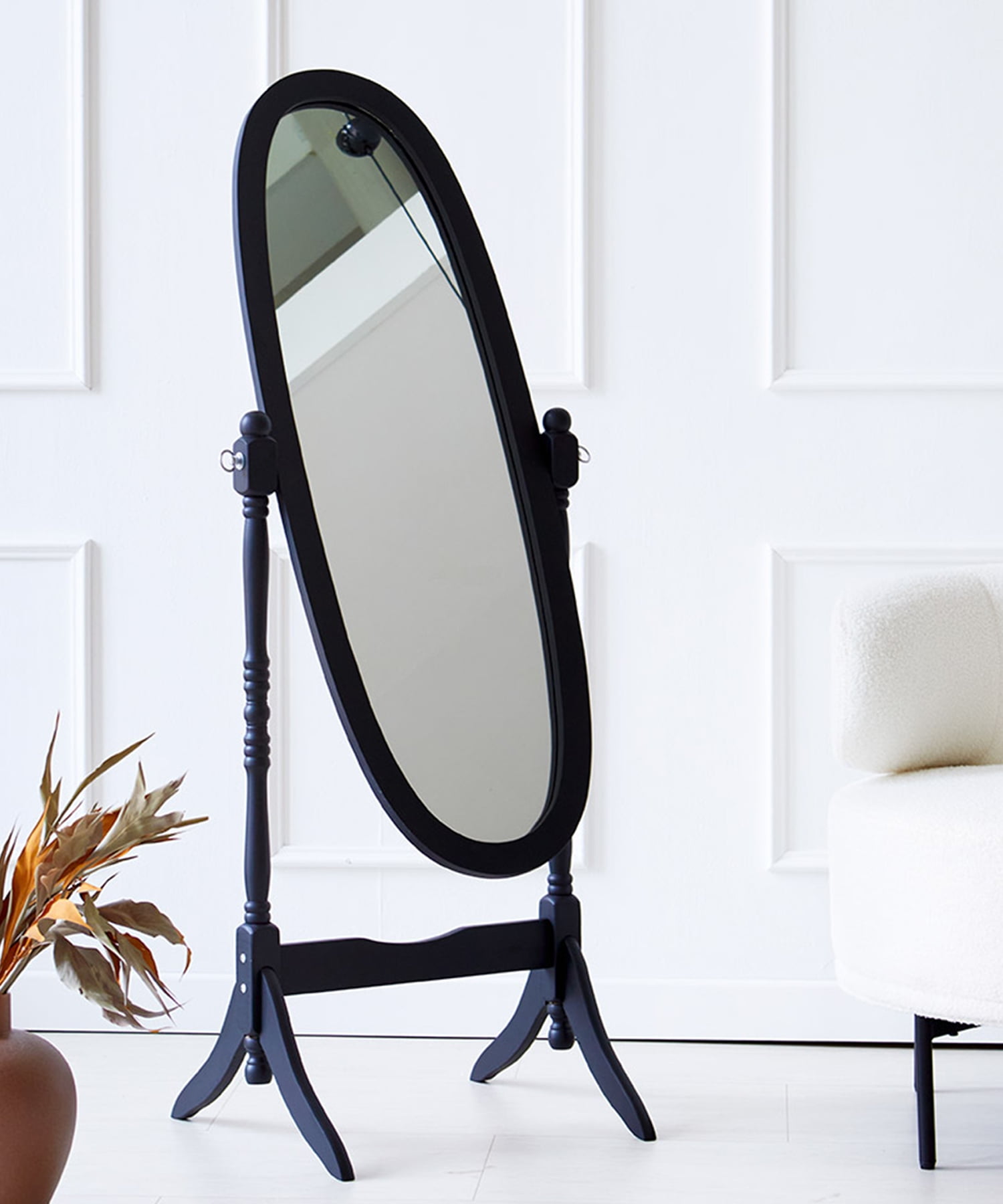 GTU Furniture Swivel Adjustable Full-Length Oval Wood Cheval Stand ...