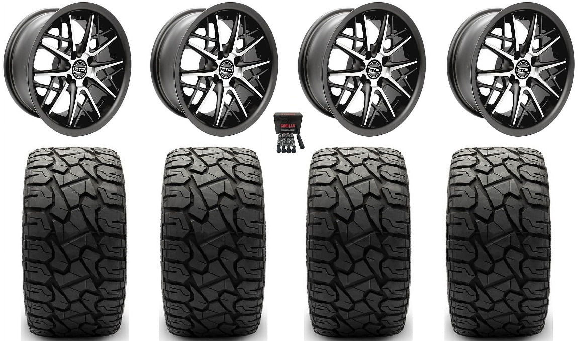 GTW Axis 14" Golf Cart Wheels Gray 205x35 X Comp X/T Tires Yamaha ...