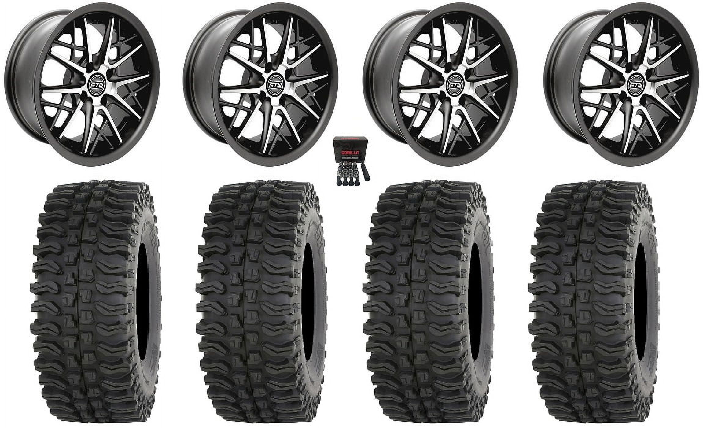GTW Axis 14" Golf Cart Wheels Gray 23" BDC Tires E-Z-GO & Club Car ...