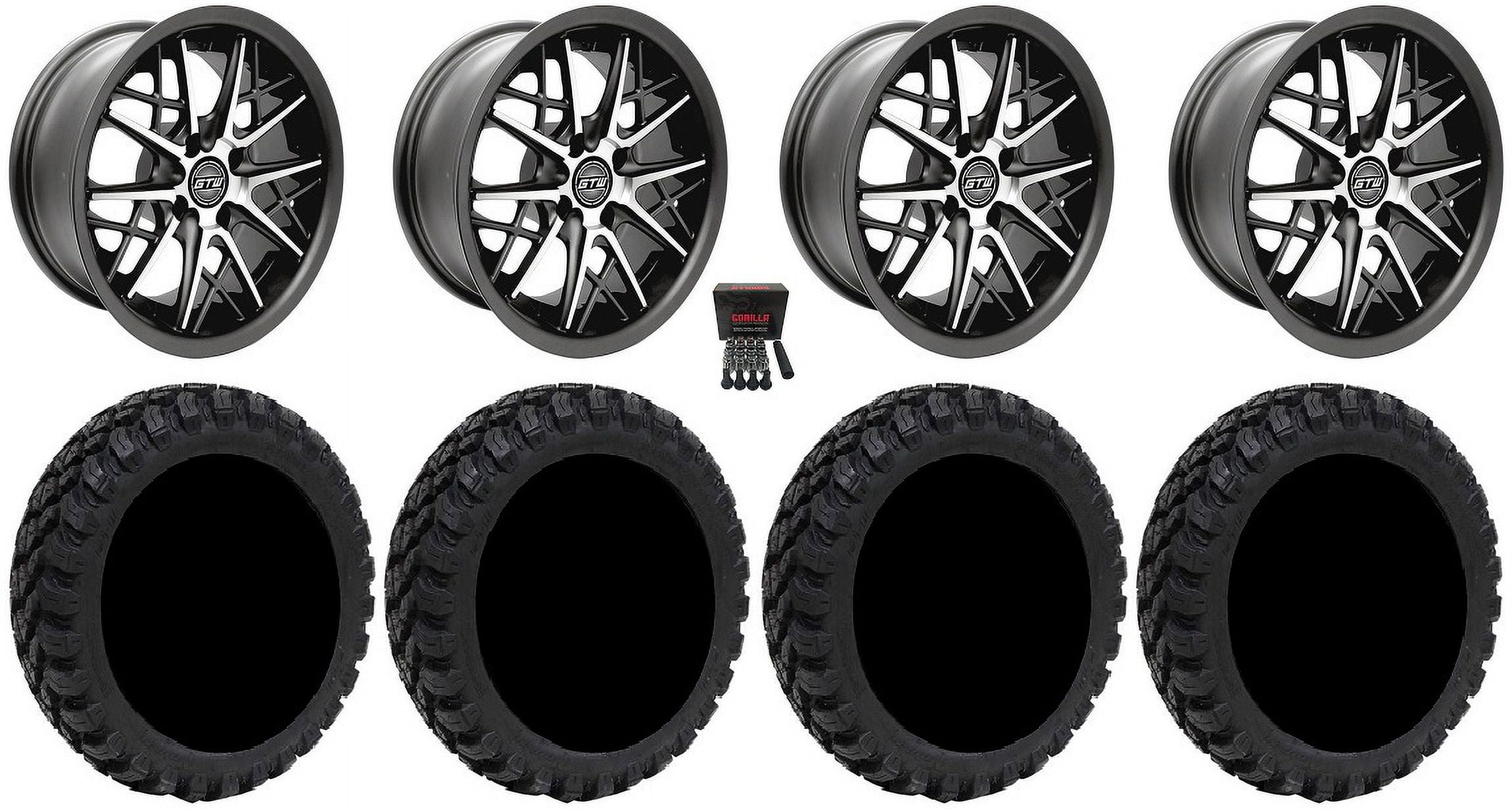 GTW Axis 14" Golf Cart Wheels Gray 23" Nomad Tires E-Z-GO & Club Car ...