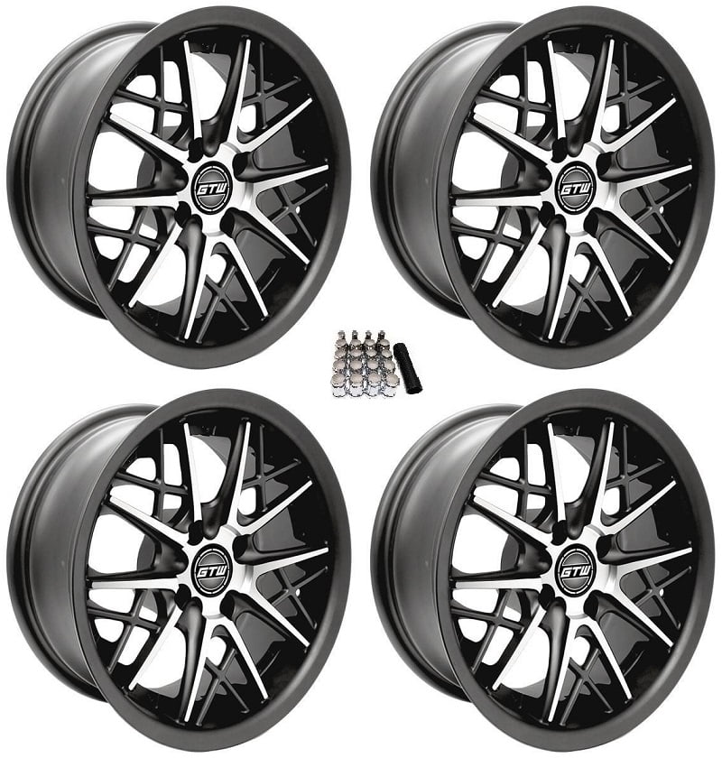 GTW Axis 14" Golf Cart Wheels/Rims Machined E-Z-GO & Club Car - Walmart.com