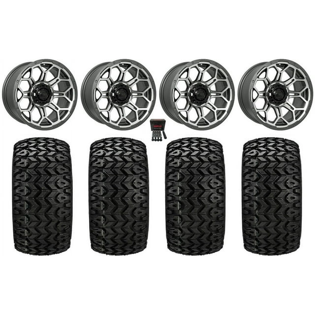 GTW Bravo 14" Golf Cart Wheels Gray 23" Sierra Tires E-Z-GO & Club Car ...