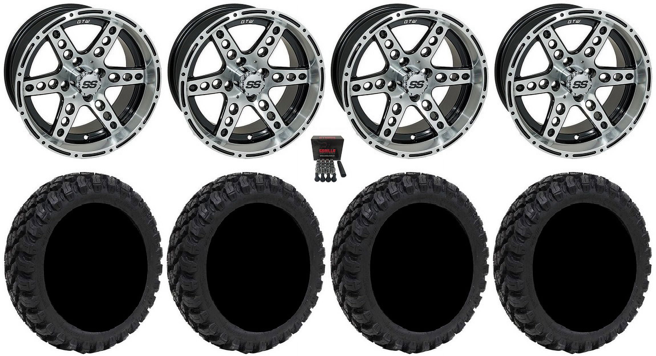 GTW Dominator 14" Golf Cart Wheels Machined 23" Nomad Tires E-Z-GO ...