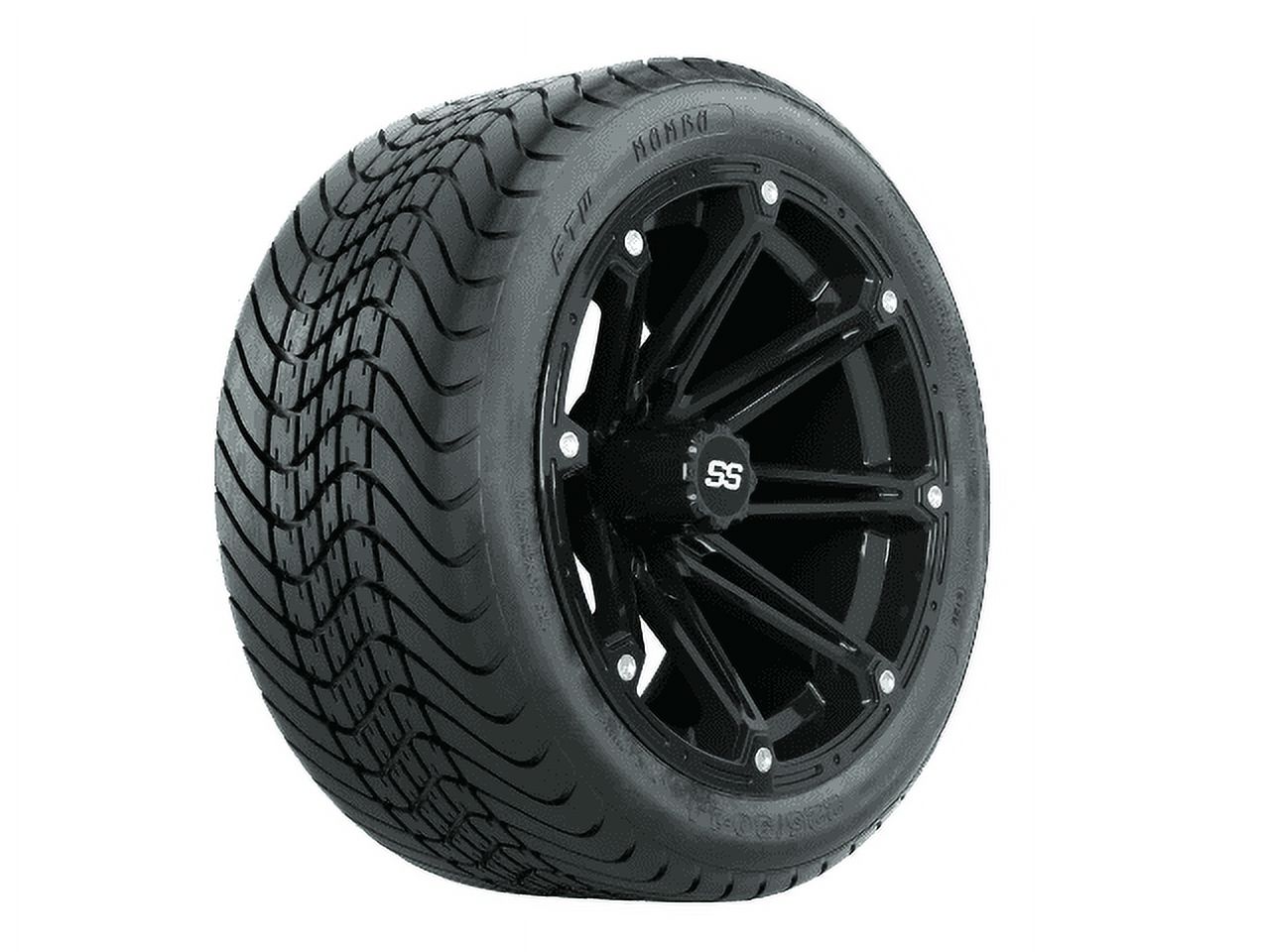 GTW Element 14" Gloss Black Golf Cart Wheel on 225/30-14 (19") Mamba Street Tire |Set of 4 ...