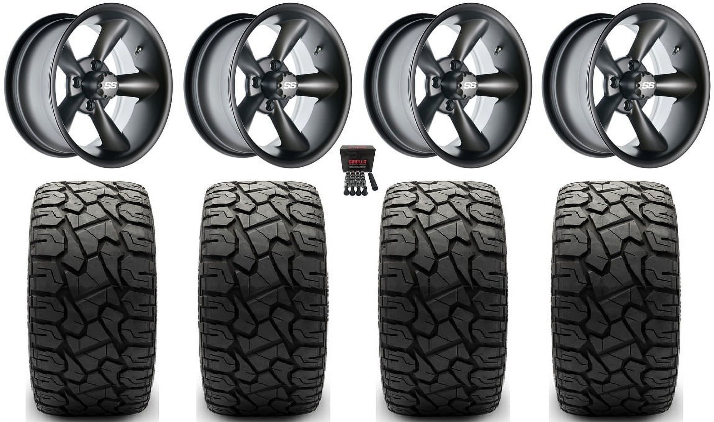 GTW Godfather 12" Golf Cart Wheels Gray 205x35 X Comp X/T Tires Yamaha ...
