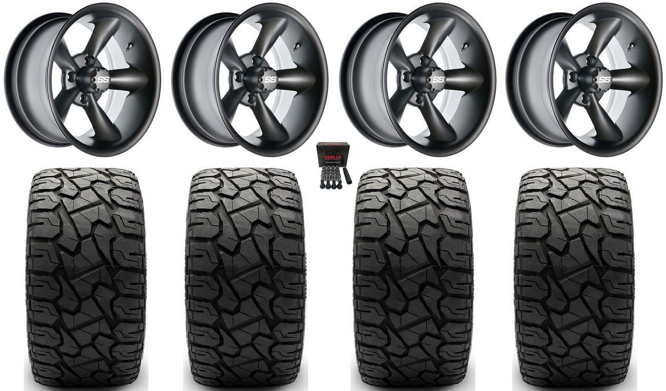 GTW Godfather 14" Golf Cart Wheels Gray 23" X Comp X/T Tires E-Z-GO ...