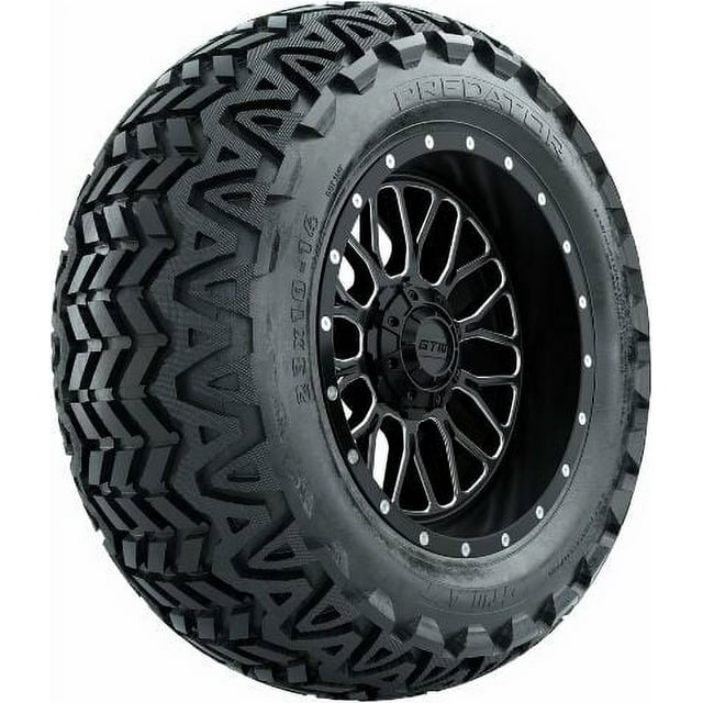 GTW Helix 14" Matte Black Wheel on 23x10-14 (23") Predator All-Terrain Tire|Lifted Cart|Set ...