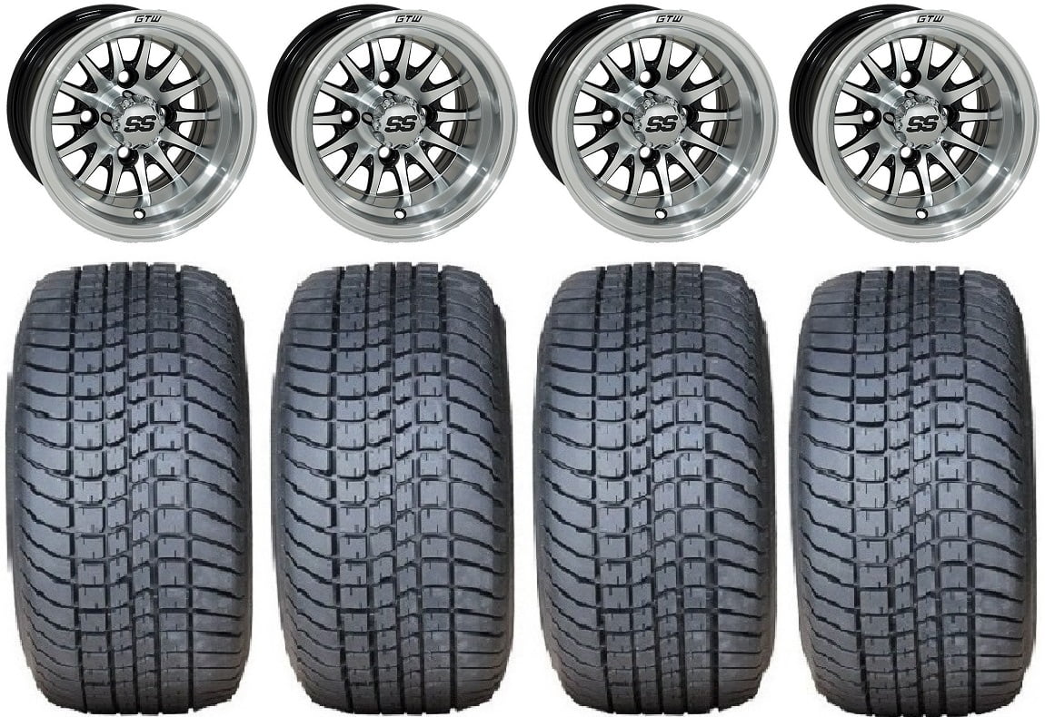 GTW Medusa 10" Golf Wheels Black 205x50 Pro Rider Tires E-Z-GO & Club ...