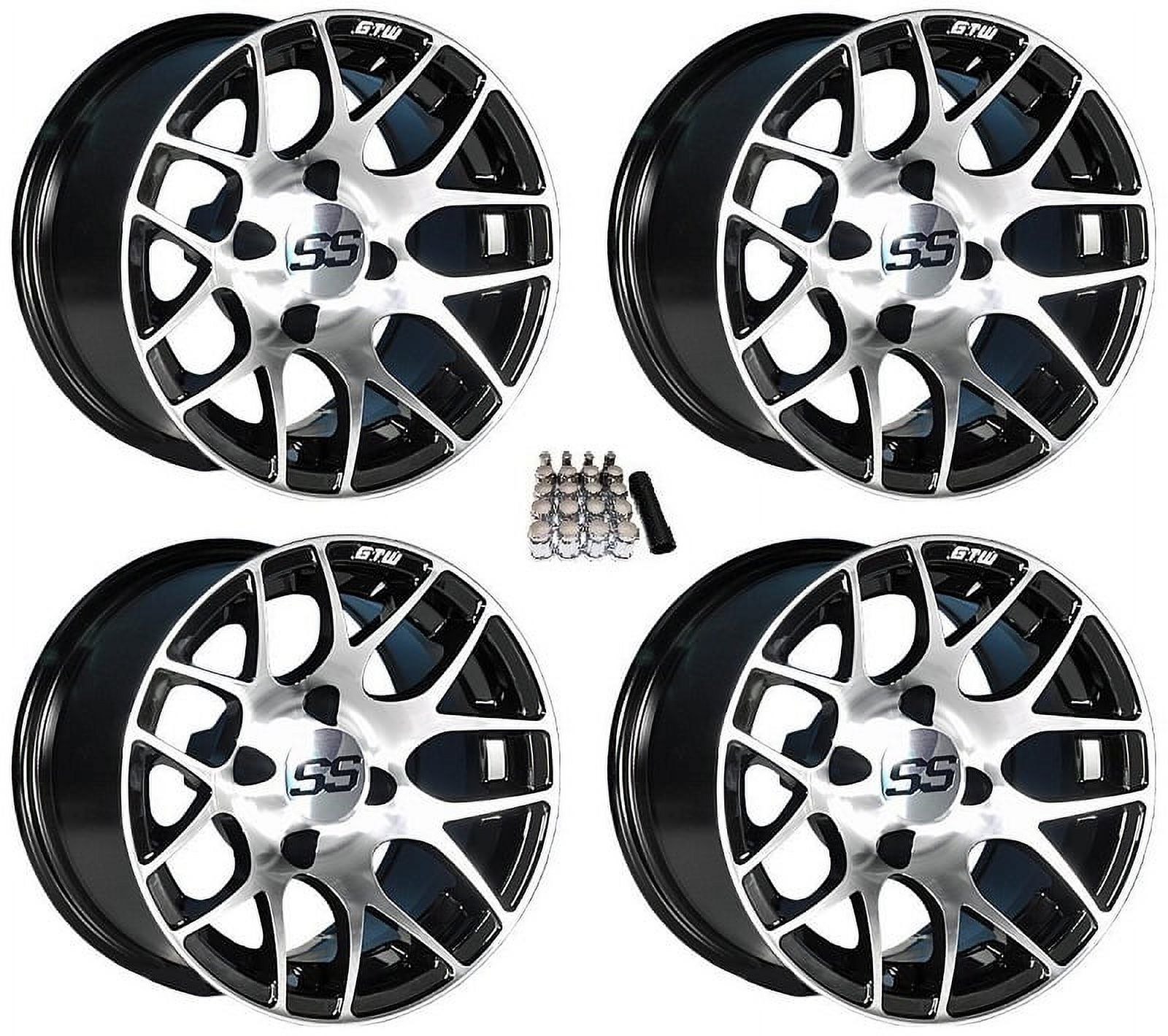 GTW Pursuit 12" Golf Cart Wheels/Rims Machined Yamaha - Walmart.com