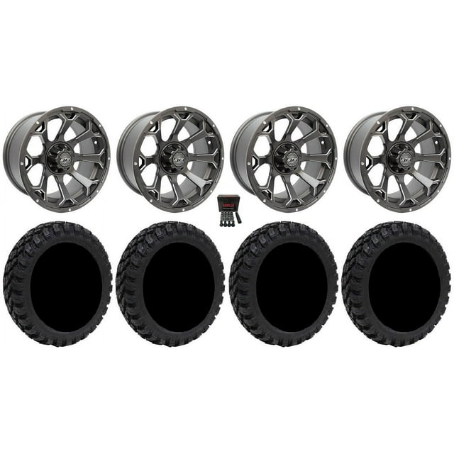 GTW Raven 14" Golf Cart Wheels Gray 23" Nomad Tires E-Z-GO & Club Car ...