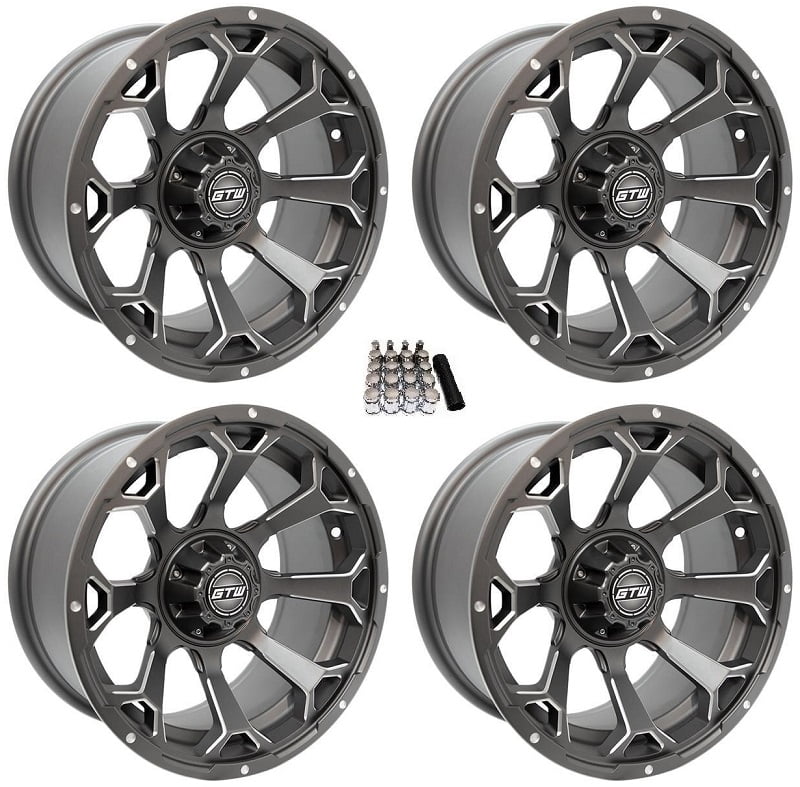 GTW Raven 14" Golf Cart Wheels/Rims Gray/Milled E-Z-GO & Club Car ...