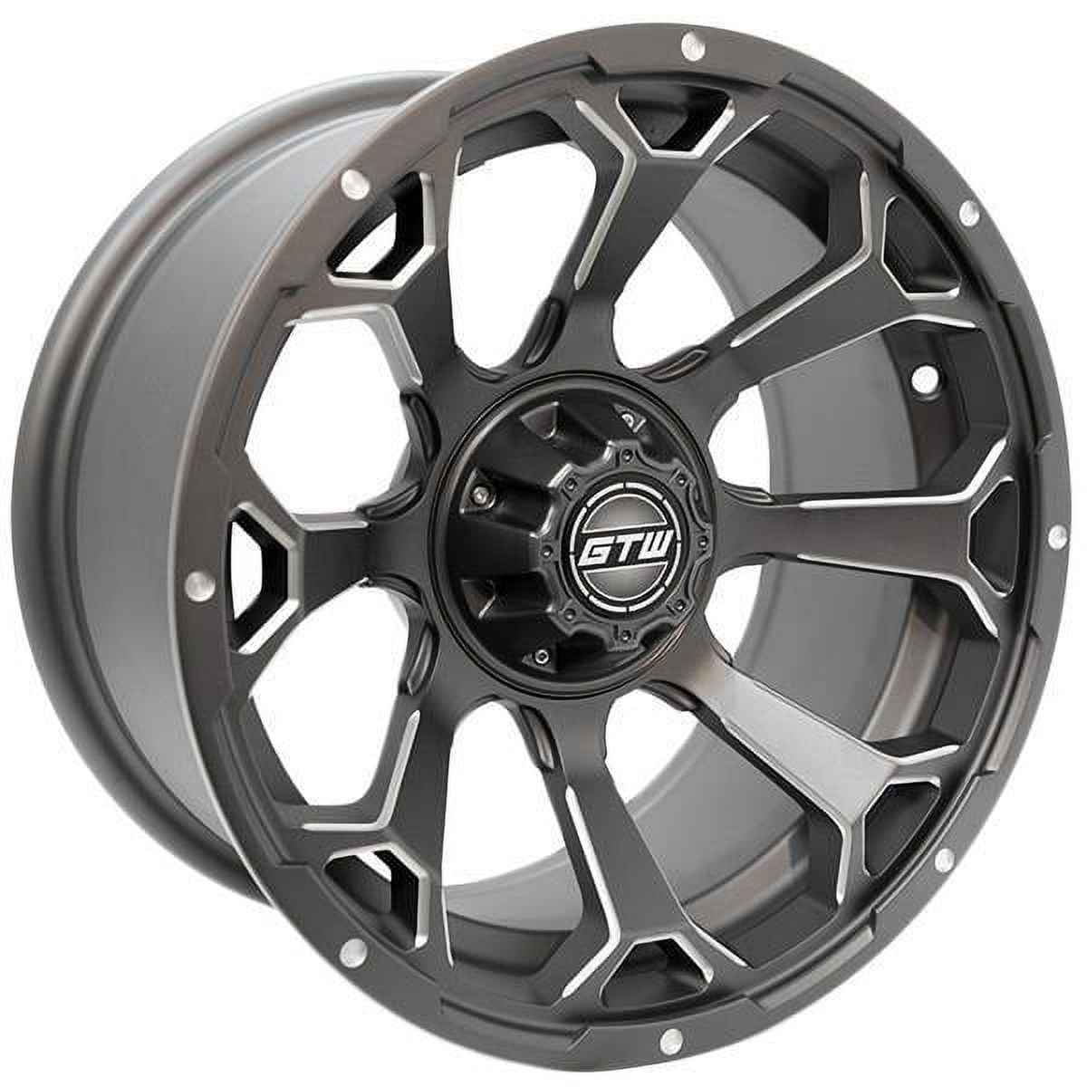 GTW Raven 14x7 Golf Cart Wheel - Matte Gray/Milled (4/4) 3+4 [19-227 ...
