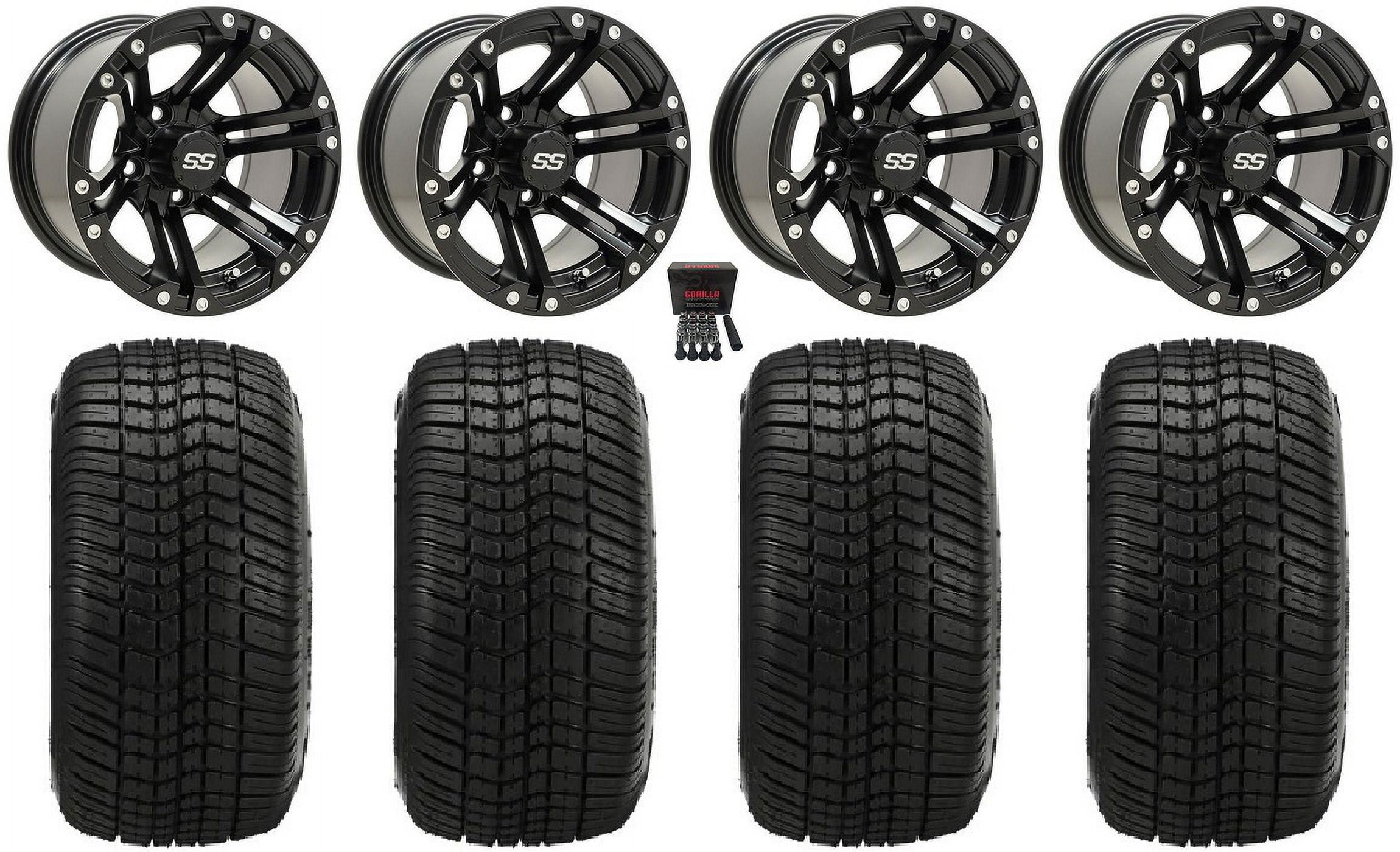 GTW Specter 10" Golf Wheels Black Elite 205x50-10 Tires Yamaha ...