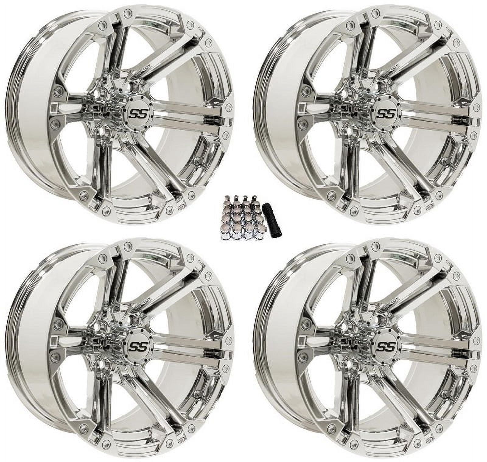 GTW Specter 12" Golf Cart Wheels/Rims Chrome Yamaha - Walmart.com