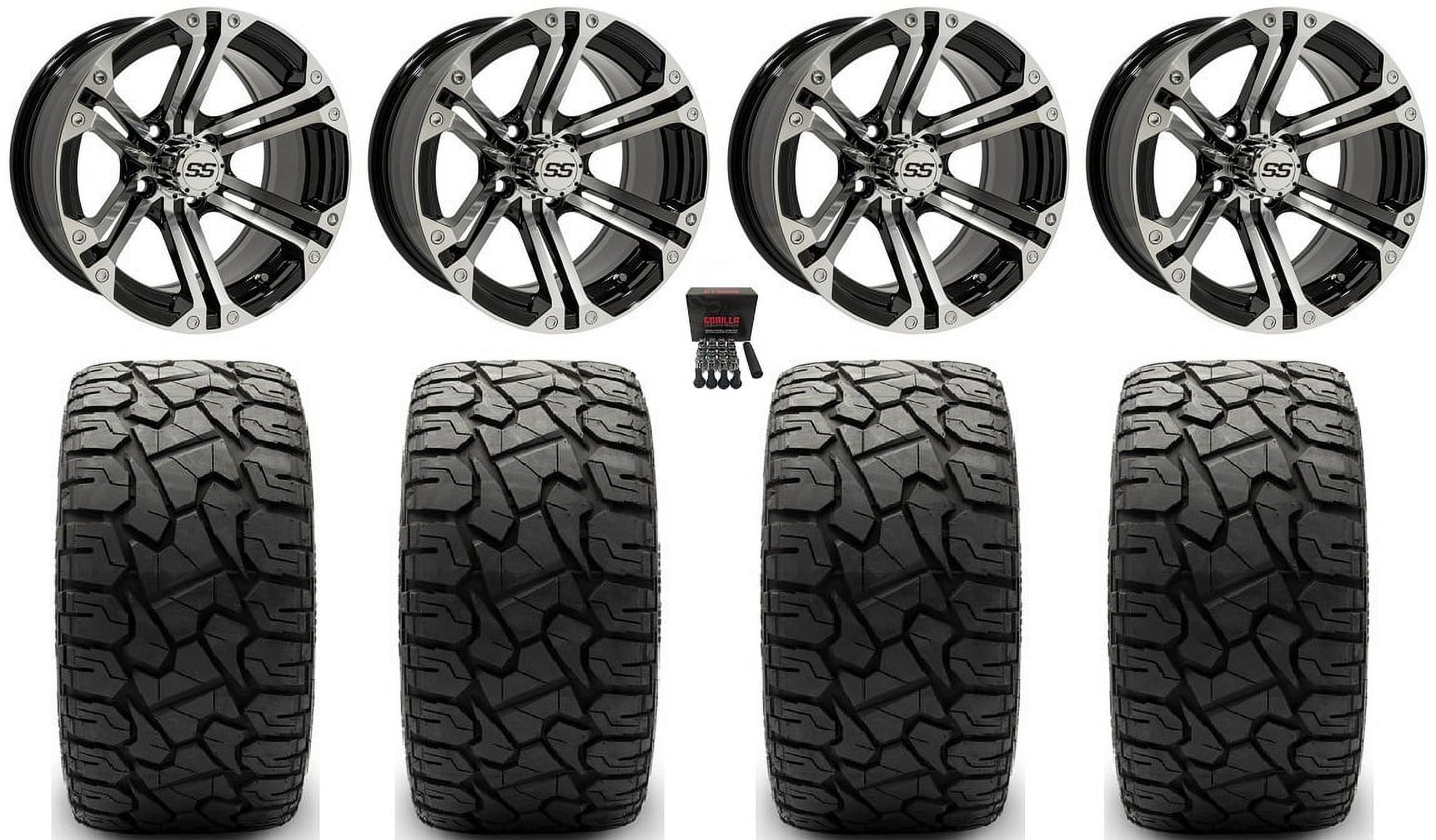 GTW Specter 14" Golf Wheels Machined 205x35 X Comp X/T Tires E-Z-GO ...