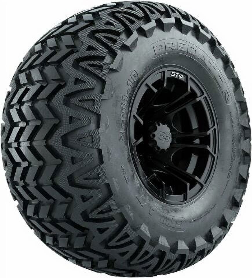 GTW Spyder 10" Matte Black Wheel on 22x11-10 Predator All-Terrain Tire ...