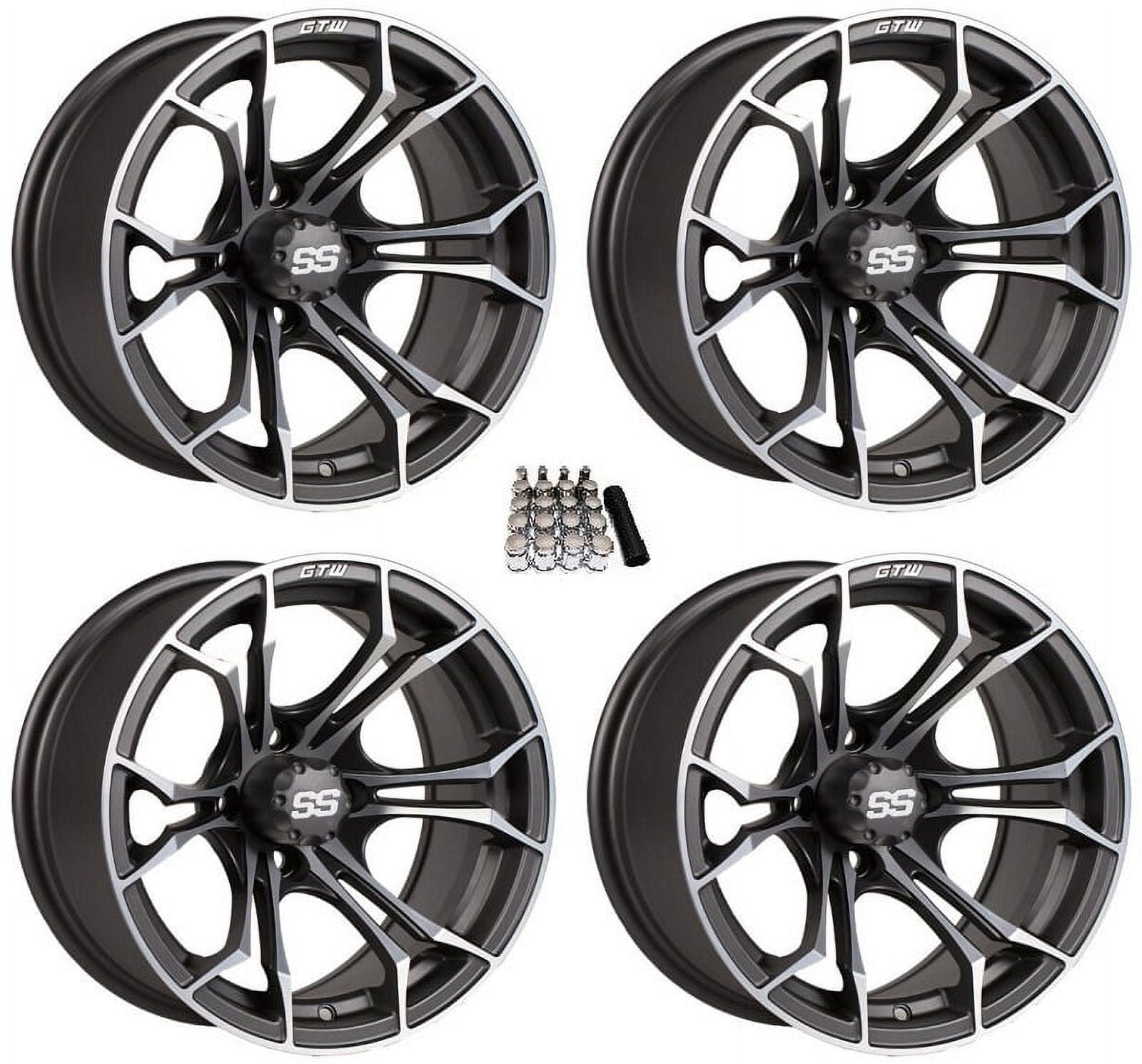 GTW Spyder 12" Golf Cart Wheels/Rims Gray E-Z-GO & Club Car - Walmart.com