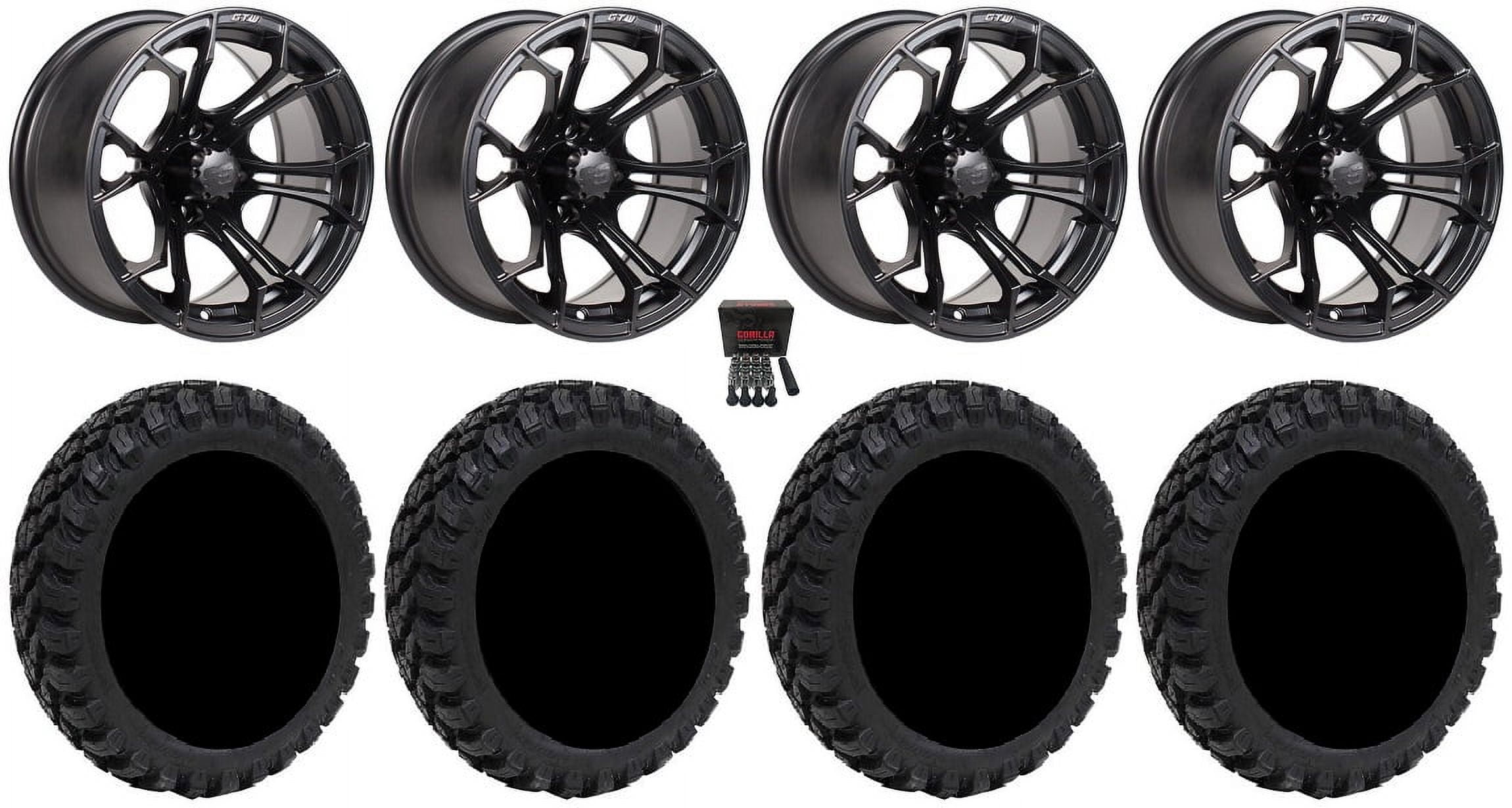 GTW Spyder 14" Golf Cart Wheels Black 23" Nomad Tires Yamaha - Walmart.com