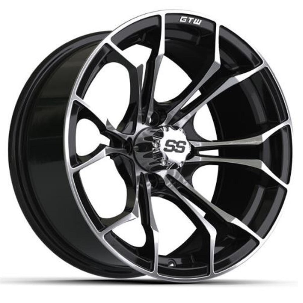 GTW Spyder 15x7 Golf Cart Wheel - Gloss Black (3+4) [19-306] - Walmart.com