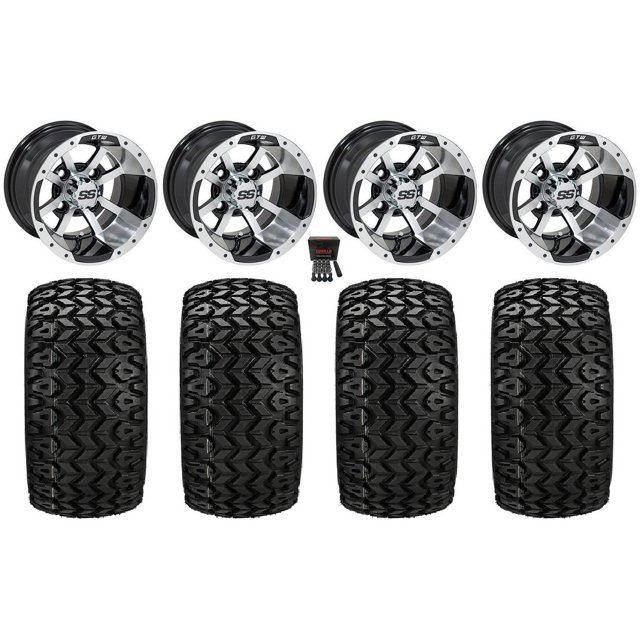 GTW Storm Trooper 10" Golf Wheels Machined 20" Sierra Tires Yamaha ...