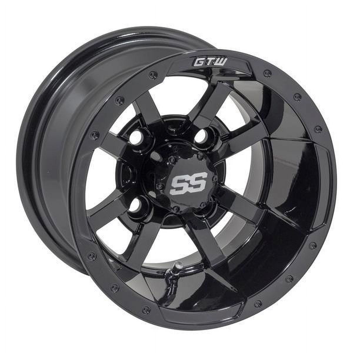 GTW Storm Trooper 10x7 Golf Cart Wheel - Gloss Black (4/4) 3+4 [19-106] - Walmart.com
