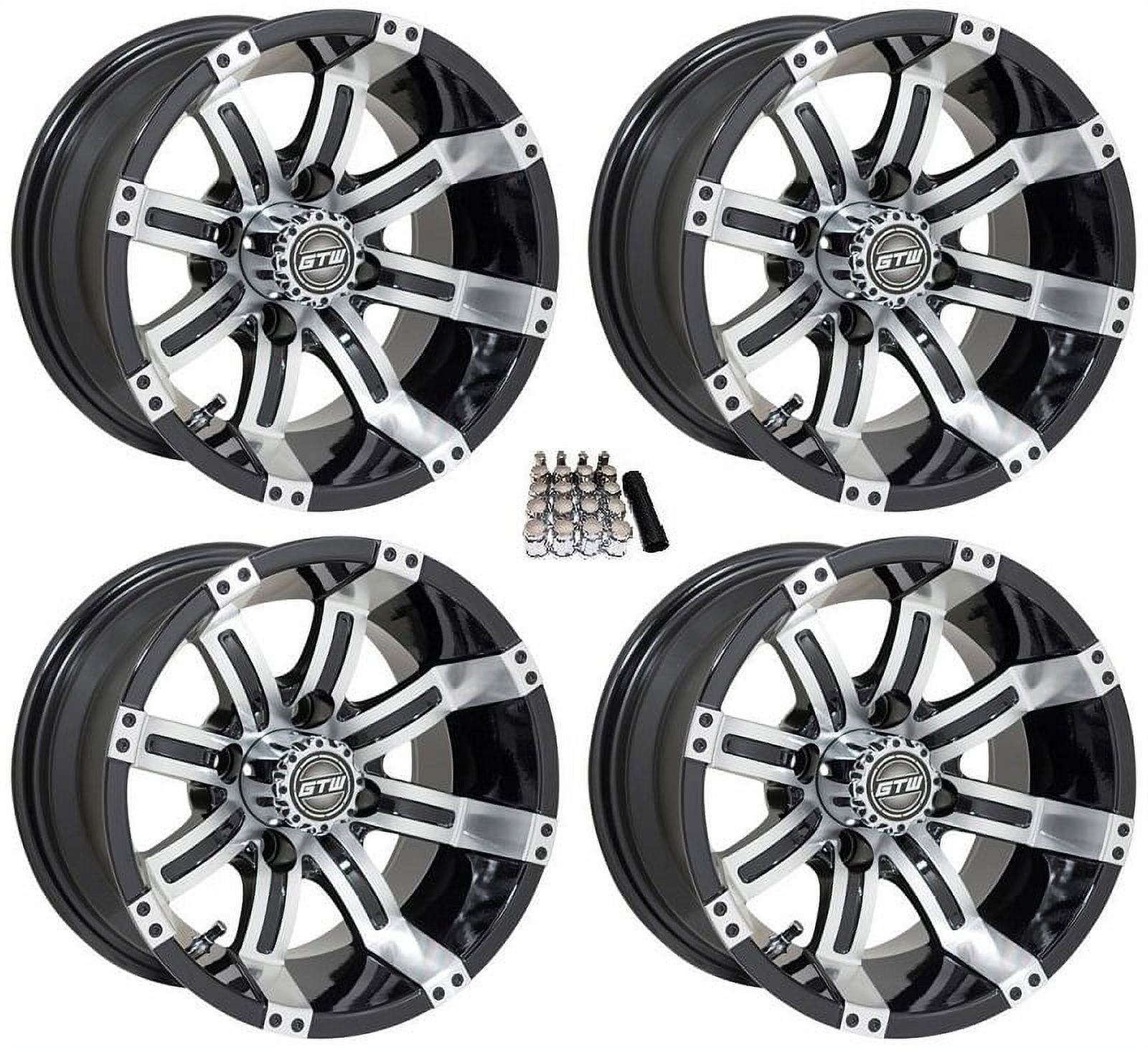 GTW Tempest 12" Golf Cart Wheels/Rims Machined E-Z-GO & Club Car ...