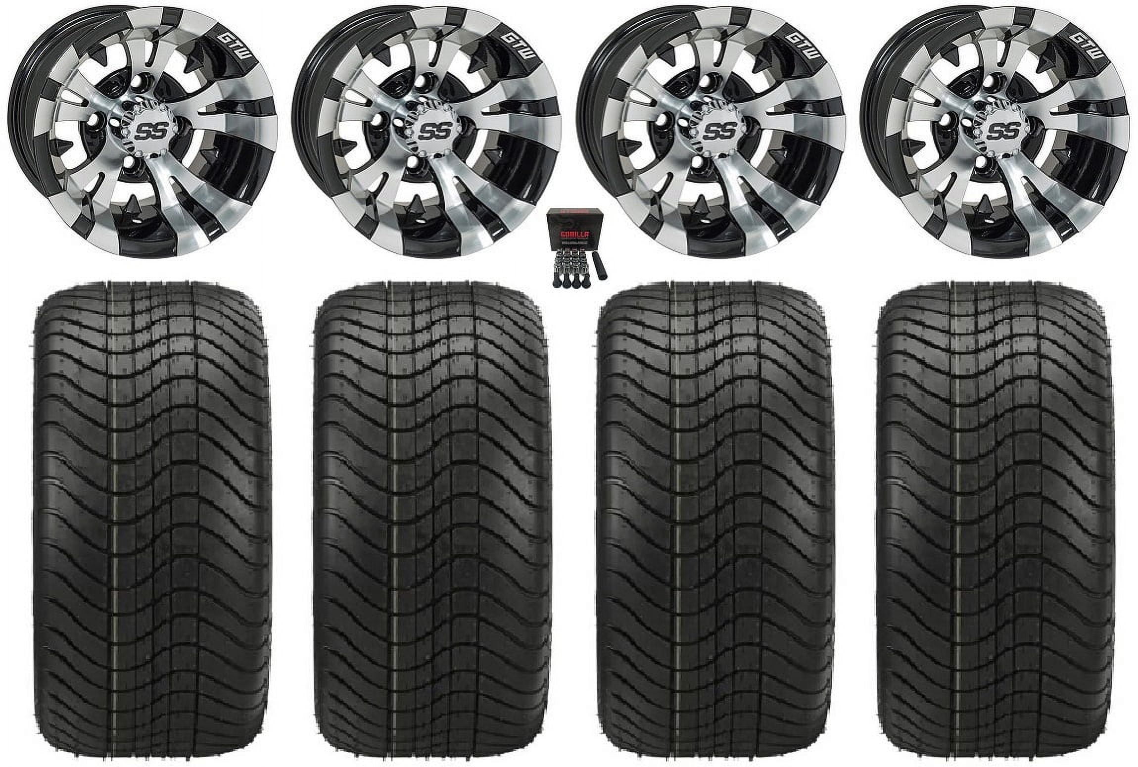 GTW Vampire 12" Golf Cart Wheels Black Elite 23x10-12 Tires Yamaha ...