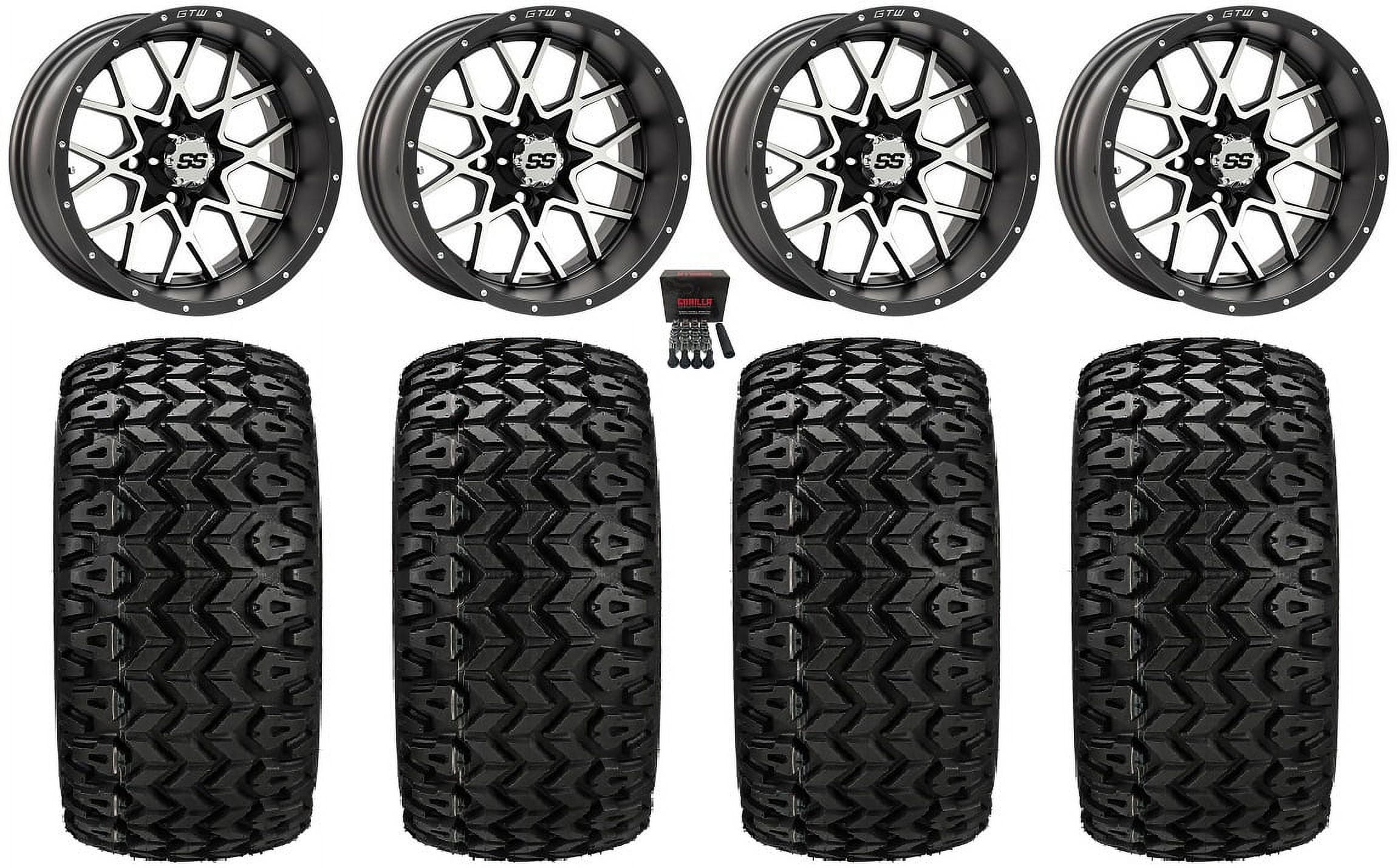 GTW Vortex 2 12" Golf Cart Wheels Gray 23" Sierra Sport Tires E-Z-GO ...