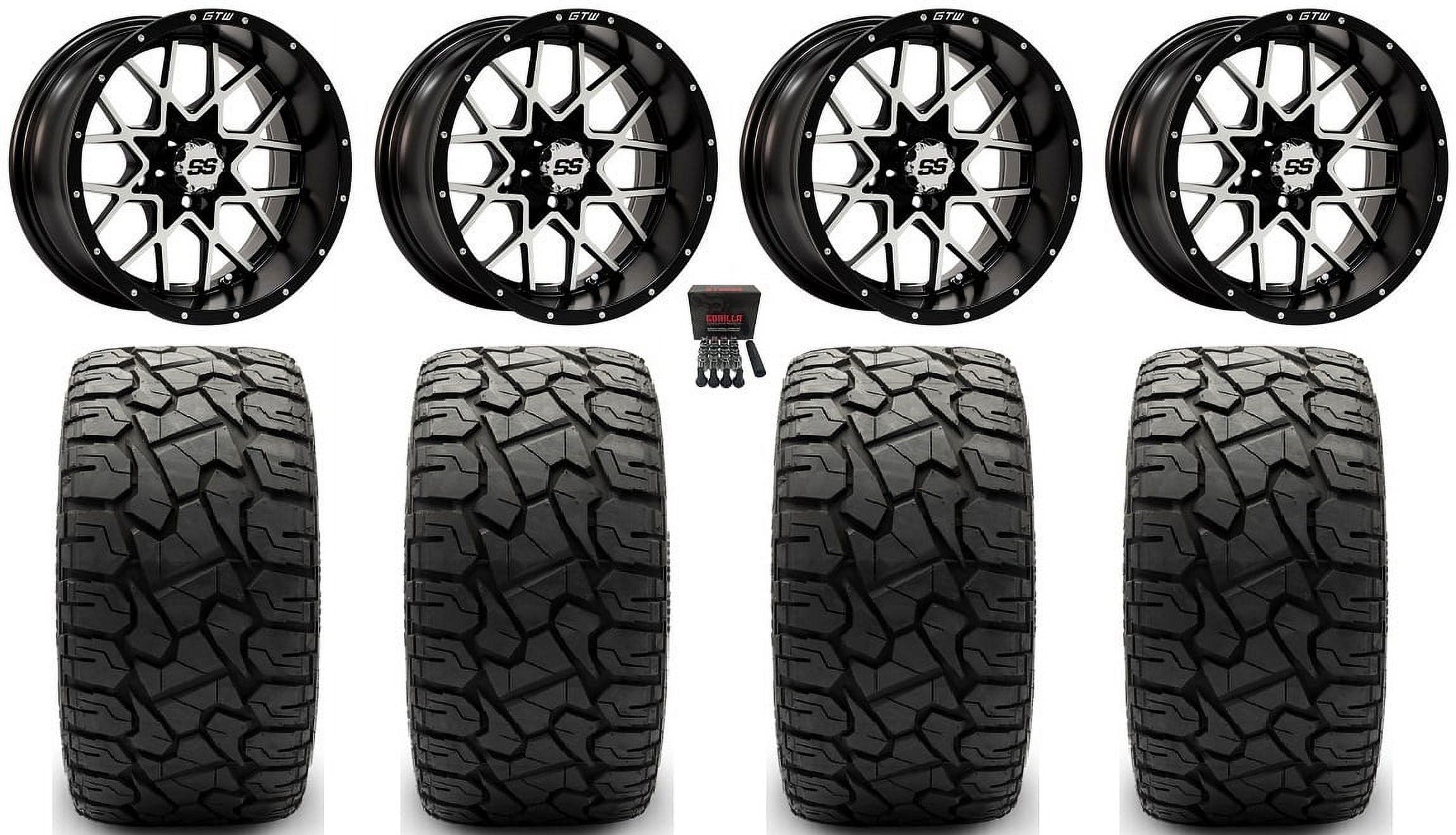 GTW Vortex 2 12" Golf Cart Wheels Machined 23" X Comp X/T Tires Yamaha ...