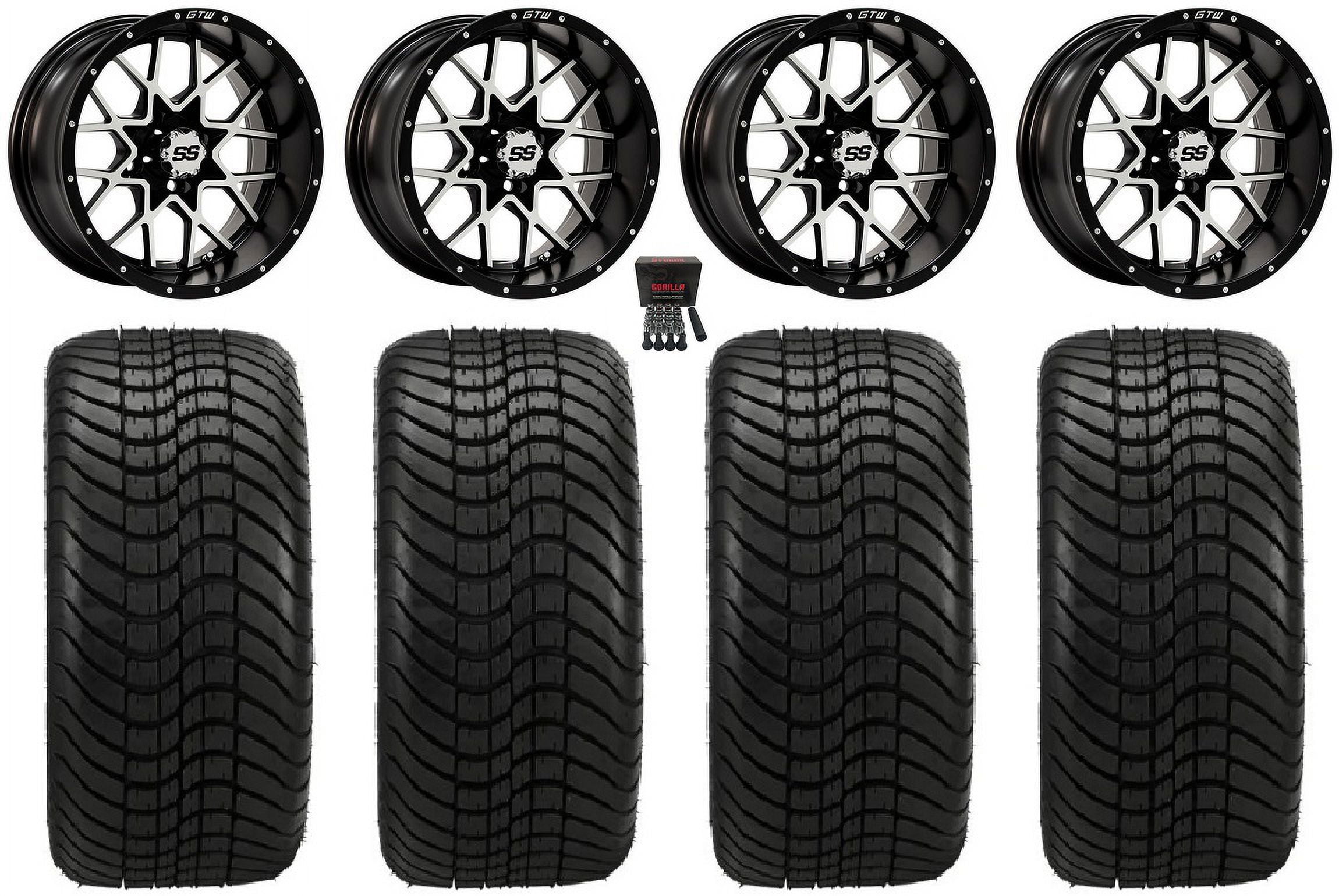 GTW Vortex 2 12" Golf Wheels Machined Elite 215x35-12 Tires E-Z-GO ...