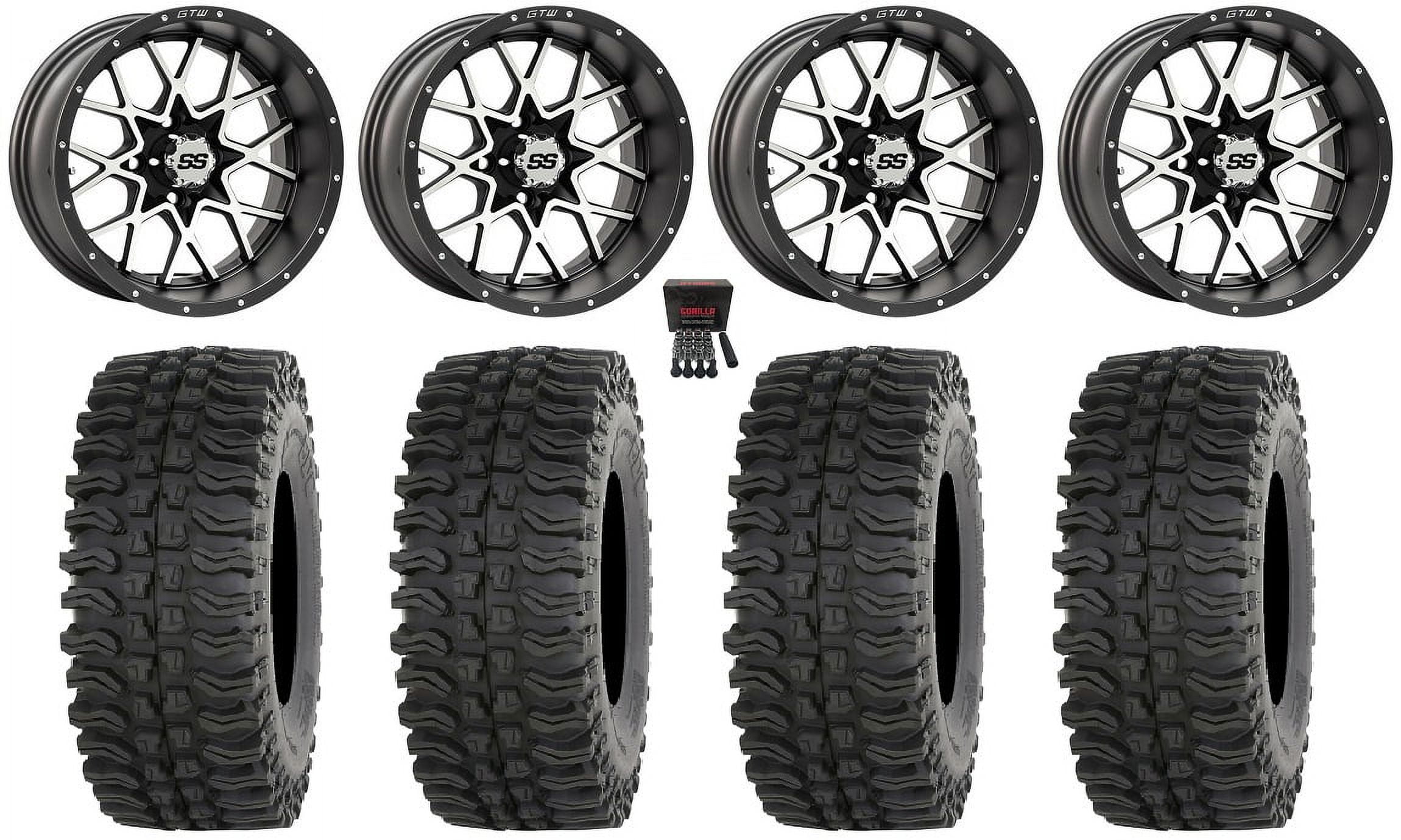 GTW Vortex 2 14" Golf Cart Wheels Gray 23" BDC Tires E-Z-GO & Club Car ...