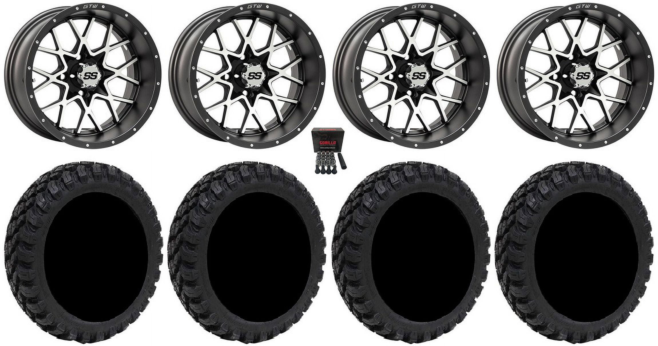 GTW Vortex 2 14" Golf Cart Wheels Gray 23" Nomad Tires Yamaha - Walmart.com