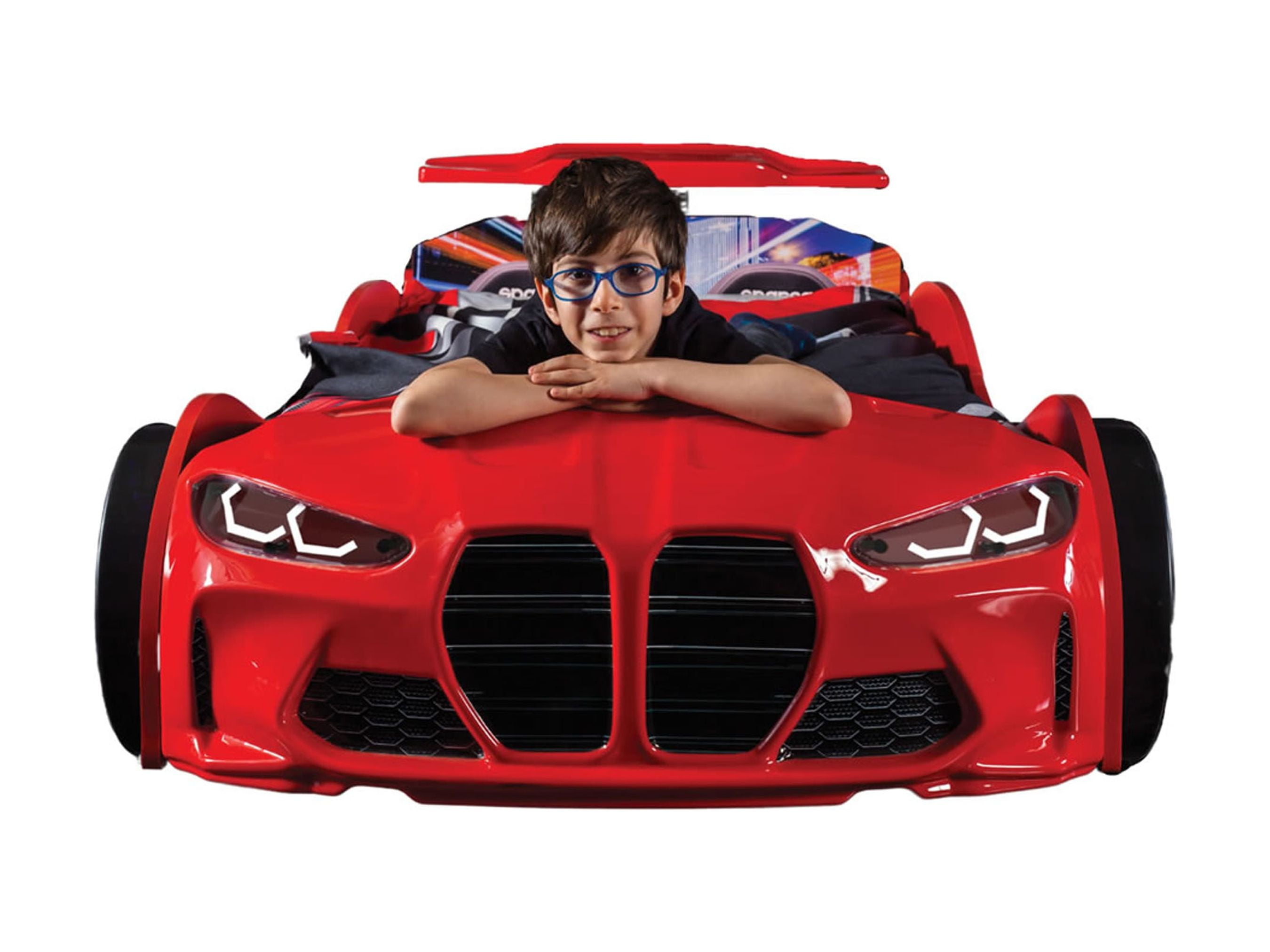 GTX Twin Race Car Bed for Children, LED Lights & Sound FX, Kids Racing ...