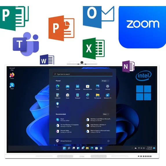 GTek 75" Smart Board, 4K Interactive Whiteboard, Touch Screen Digital ...