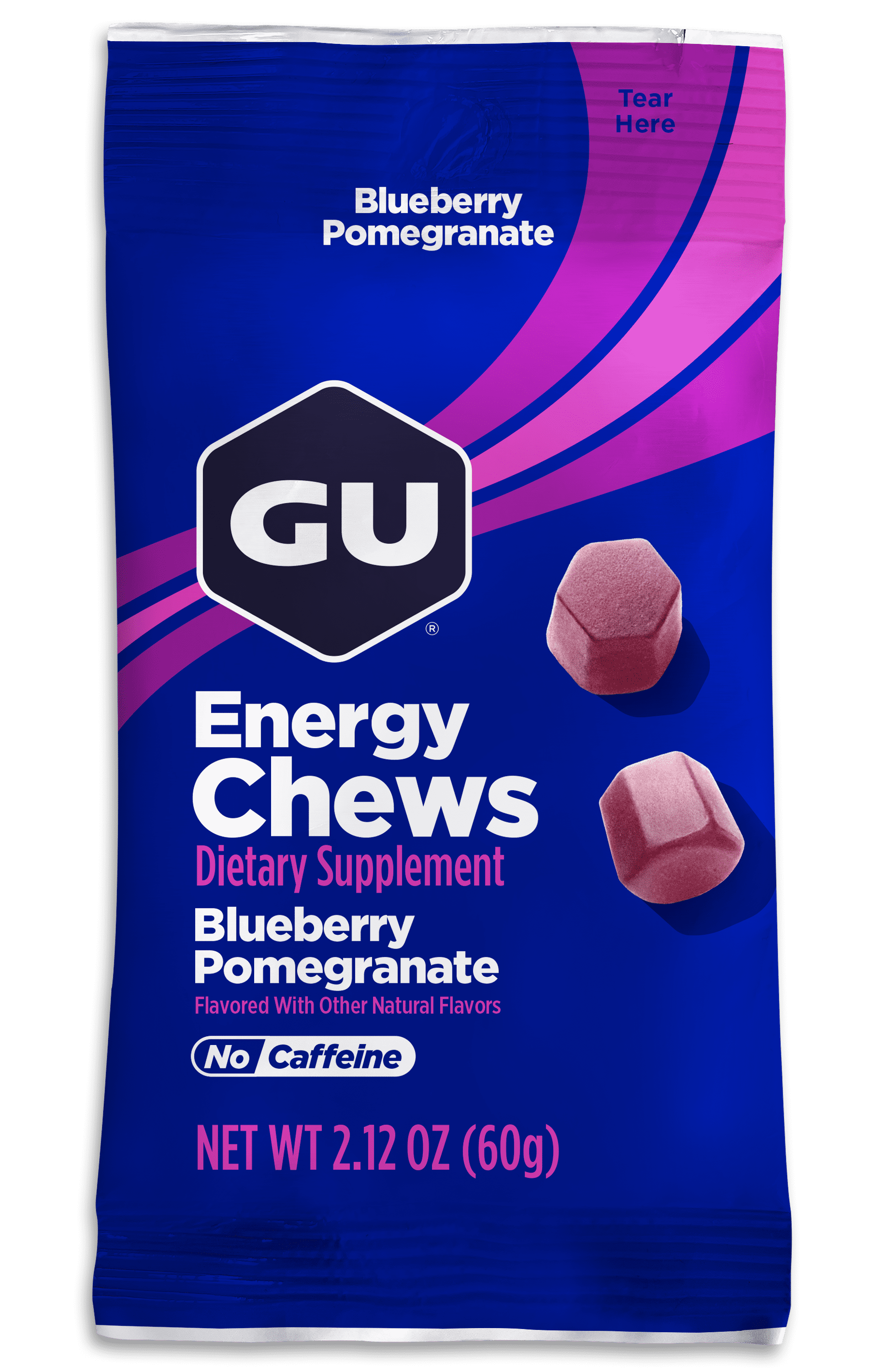 GU Energy Chews, Energy Gel Gummies, Blueberry Pomegranate, Double ...