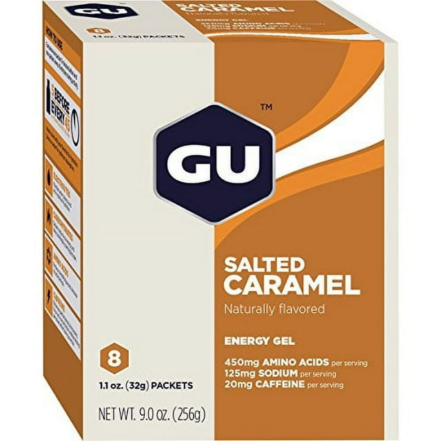 GU Energy Original Sports Nutrition Energy Gel, 8-Count, Salted Caramel ...