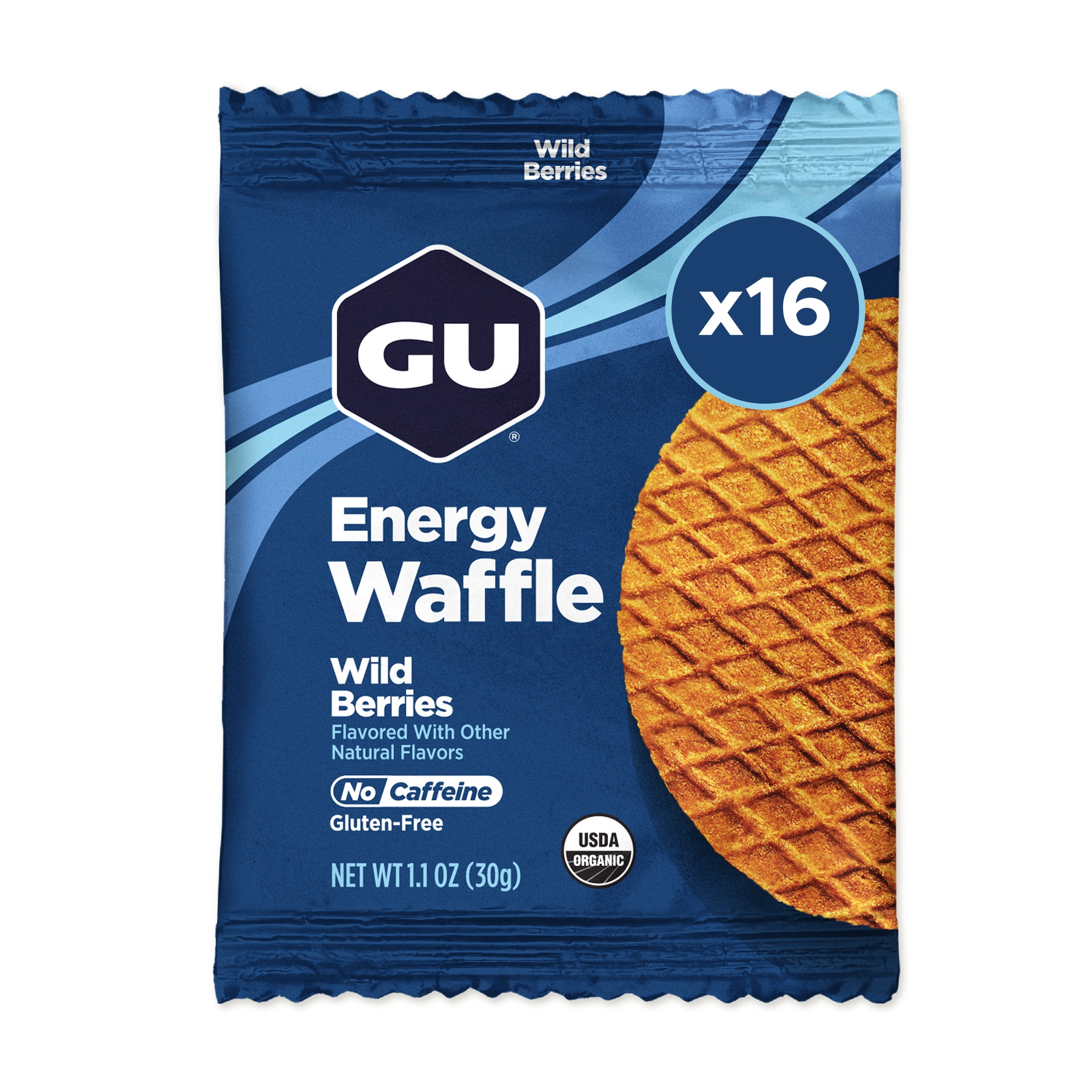 GU Energy Waffles, Wild Berries, 16ct Box, On-the-Go Energy for Any ...