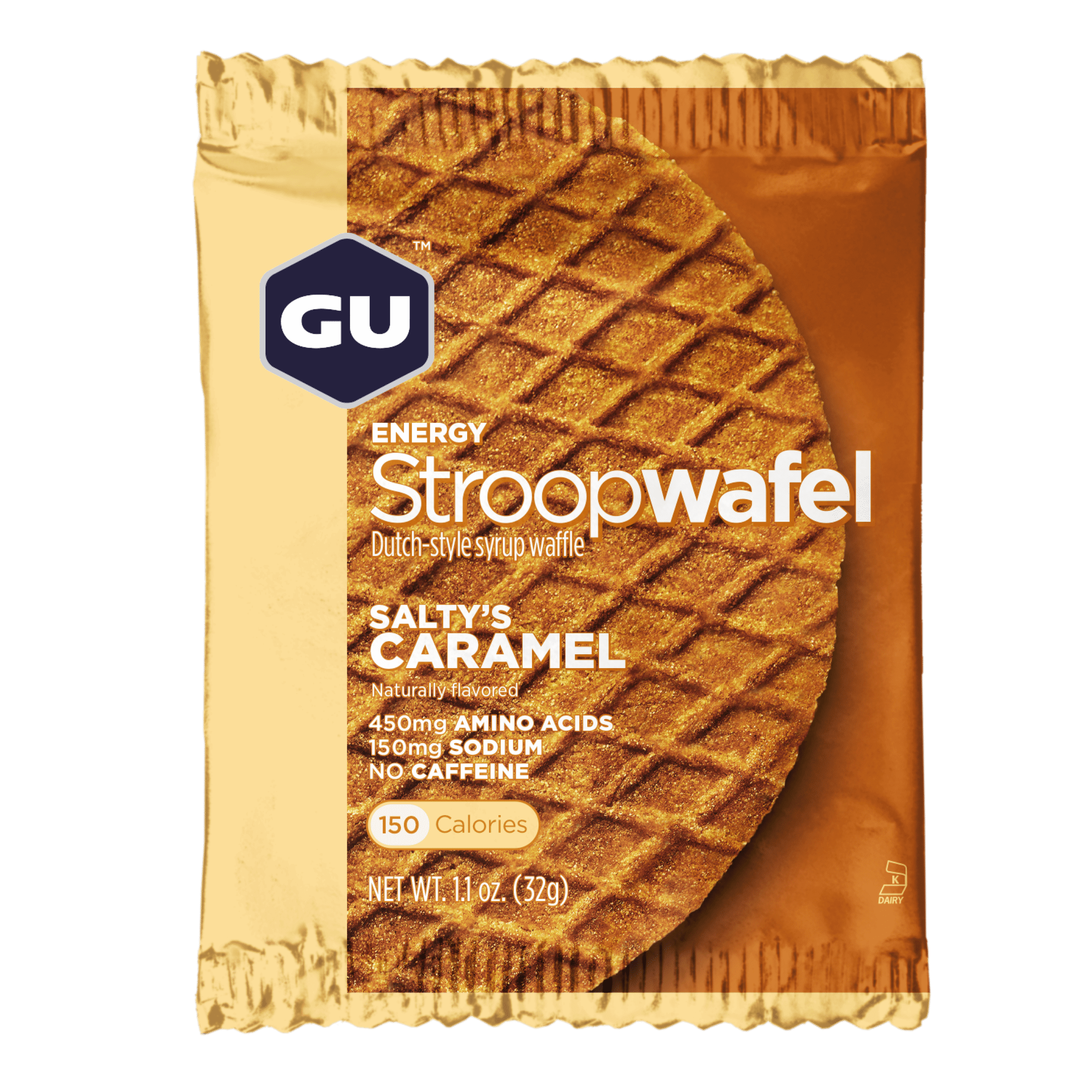 GU Energy Waffle, Energy Snack Bars, Salty's Caramel, 16 Count Box ...