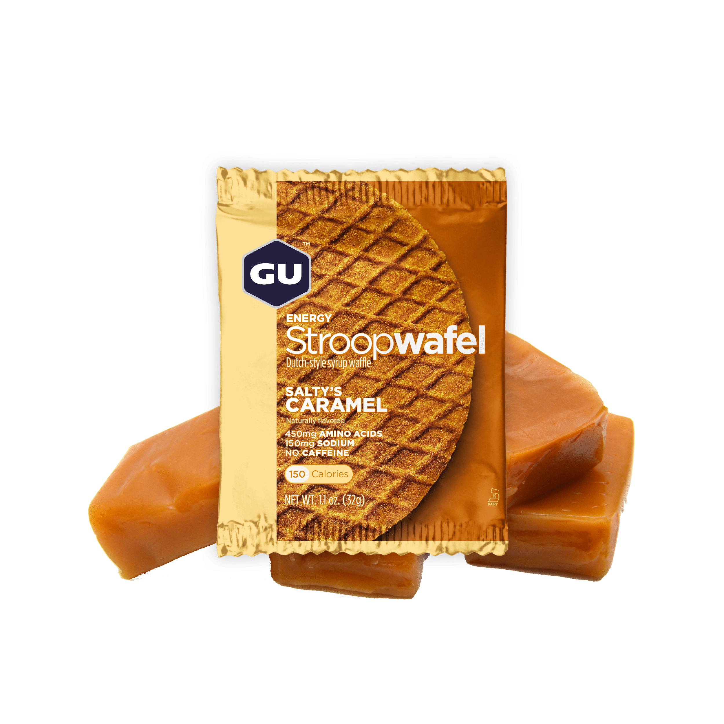 GU Energy, Stroopwafel Energy Snack Bars with Caffeine, Salty's Caramel ...
