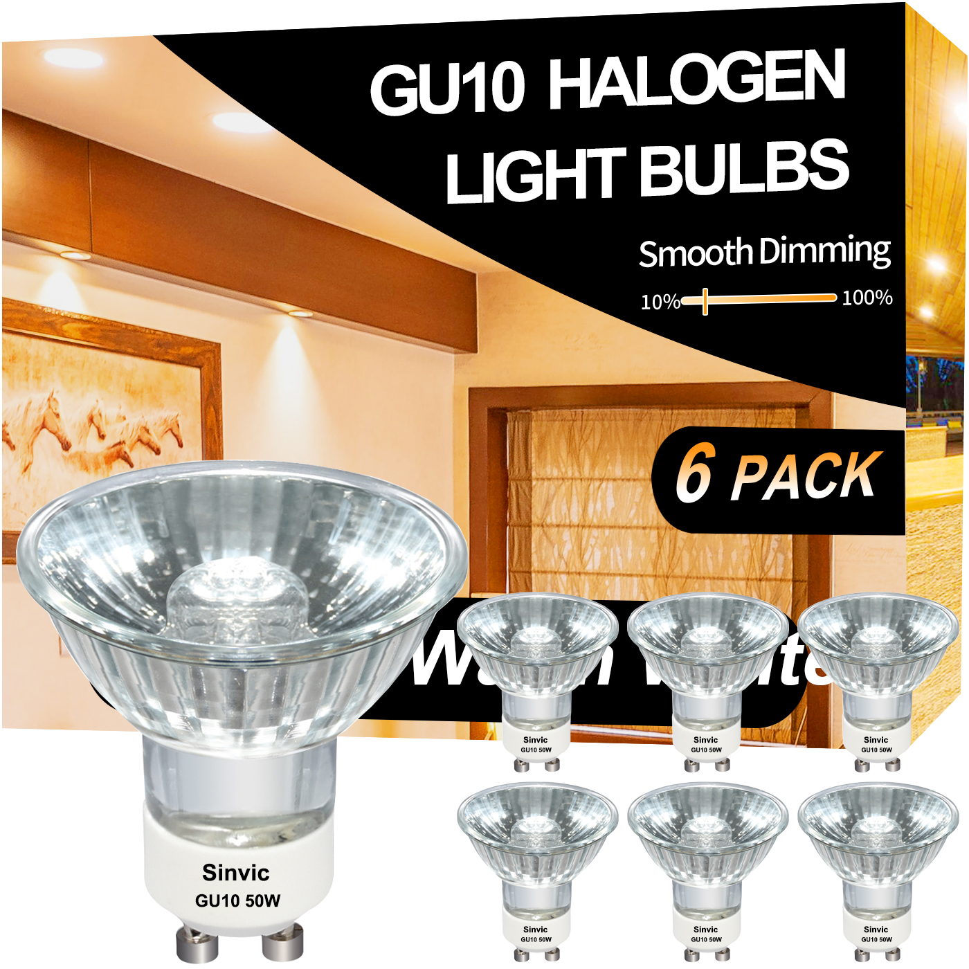 Great Value LED Dimmable MR16 (GU10) Light Bulbs, 7W (50W Equivalent ...
