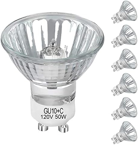 GU10 Halogen Bulb, 120V 50W Halogen Light Bulbs with Glass Cover for ...