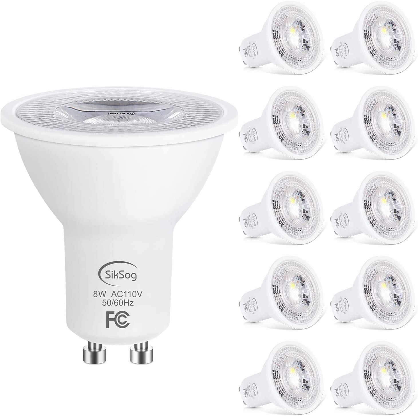 GU10 LED Light Bulb 5000K Daylight White,70W Halogen Equivalent, Non ...