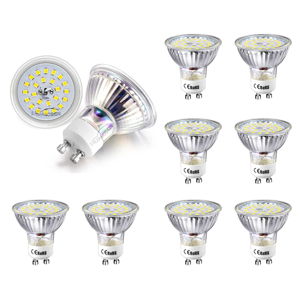 GU10 LED Light Bulbs 85-265V Cool White 400 Lumens 4W LED Bulb Replacement for Spotlight ...