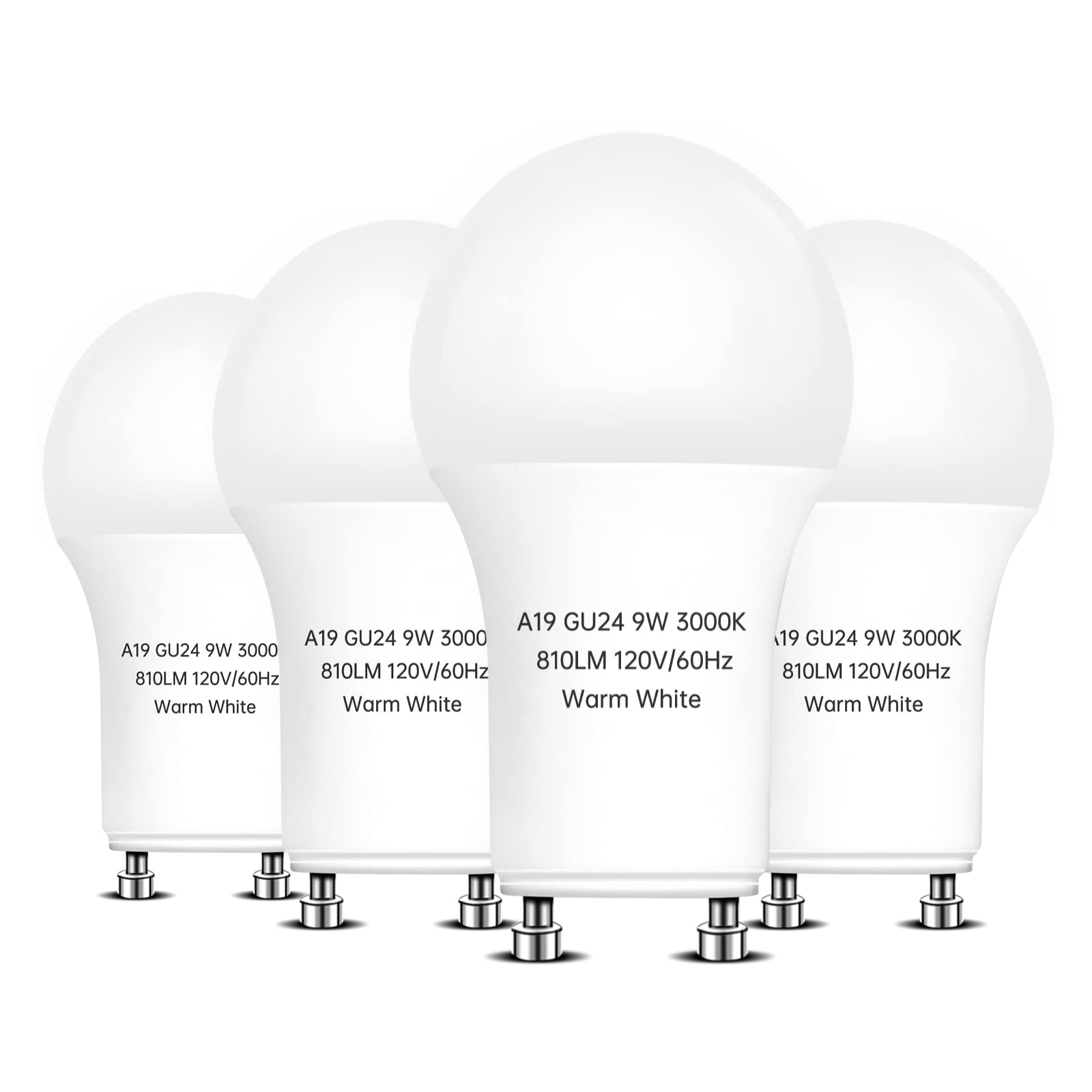 GU24 LED Light Bulb 4 Pack, 12W (Equivalent 75W), 5000K Daylight ...