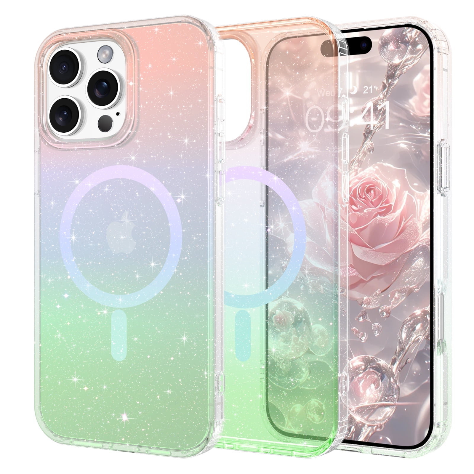 GUAGUA for iPhone 16 Pro Max Glitter, 6.9" Luxury Shiny Bling Sparkly ...