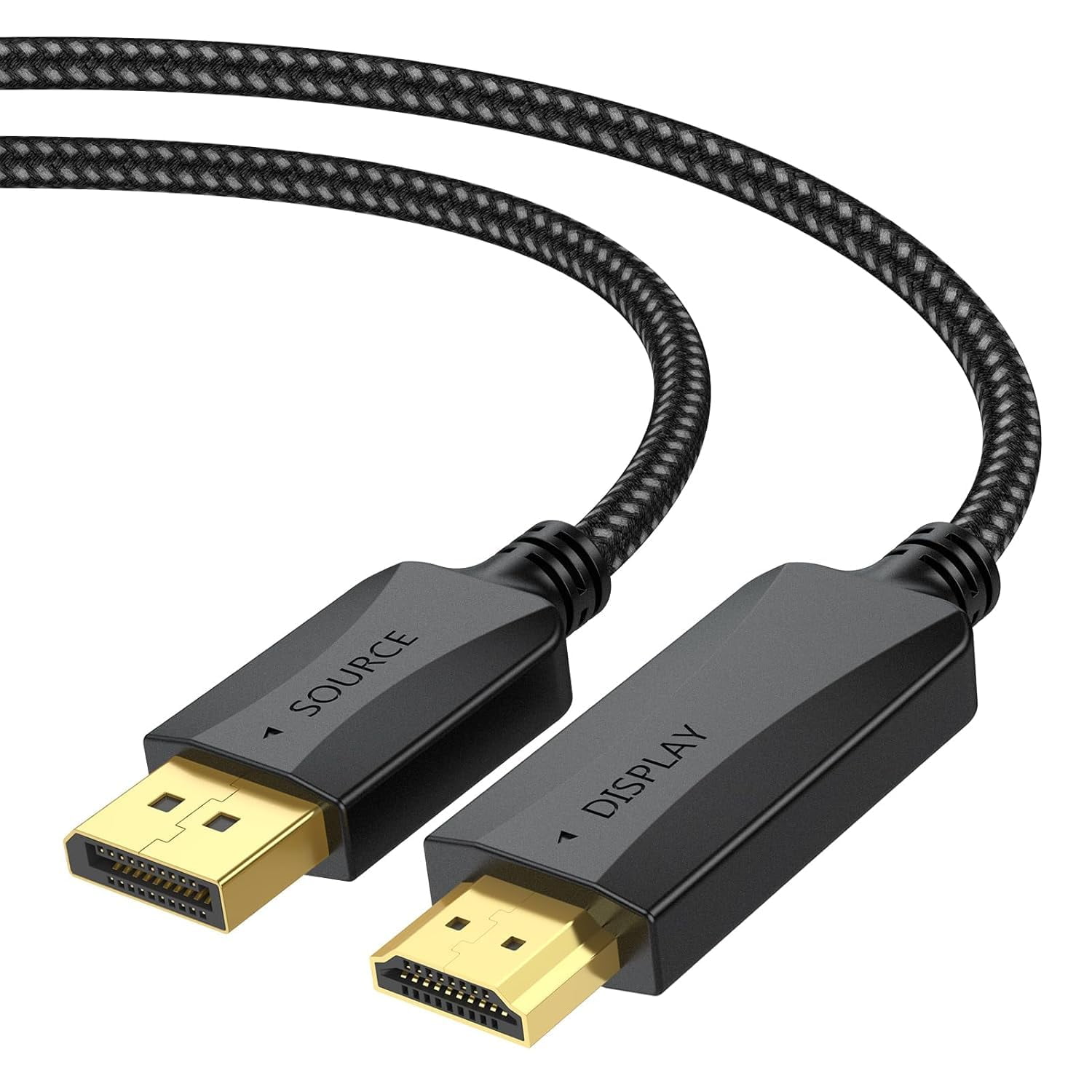 GUAJDE-4K DisplayPort to HDMI Cable 4 Feet, Nylon Braided DP to HDMI ...
