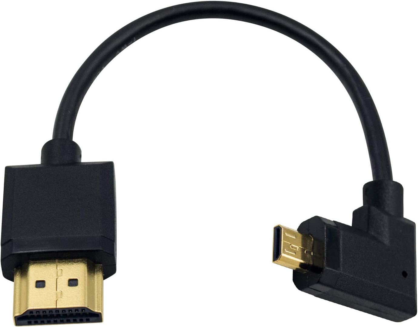 GUAJDE-4K Micro HDMI to HDMI Cable (6 inch/ 15cm), Extreme Thin Left ...