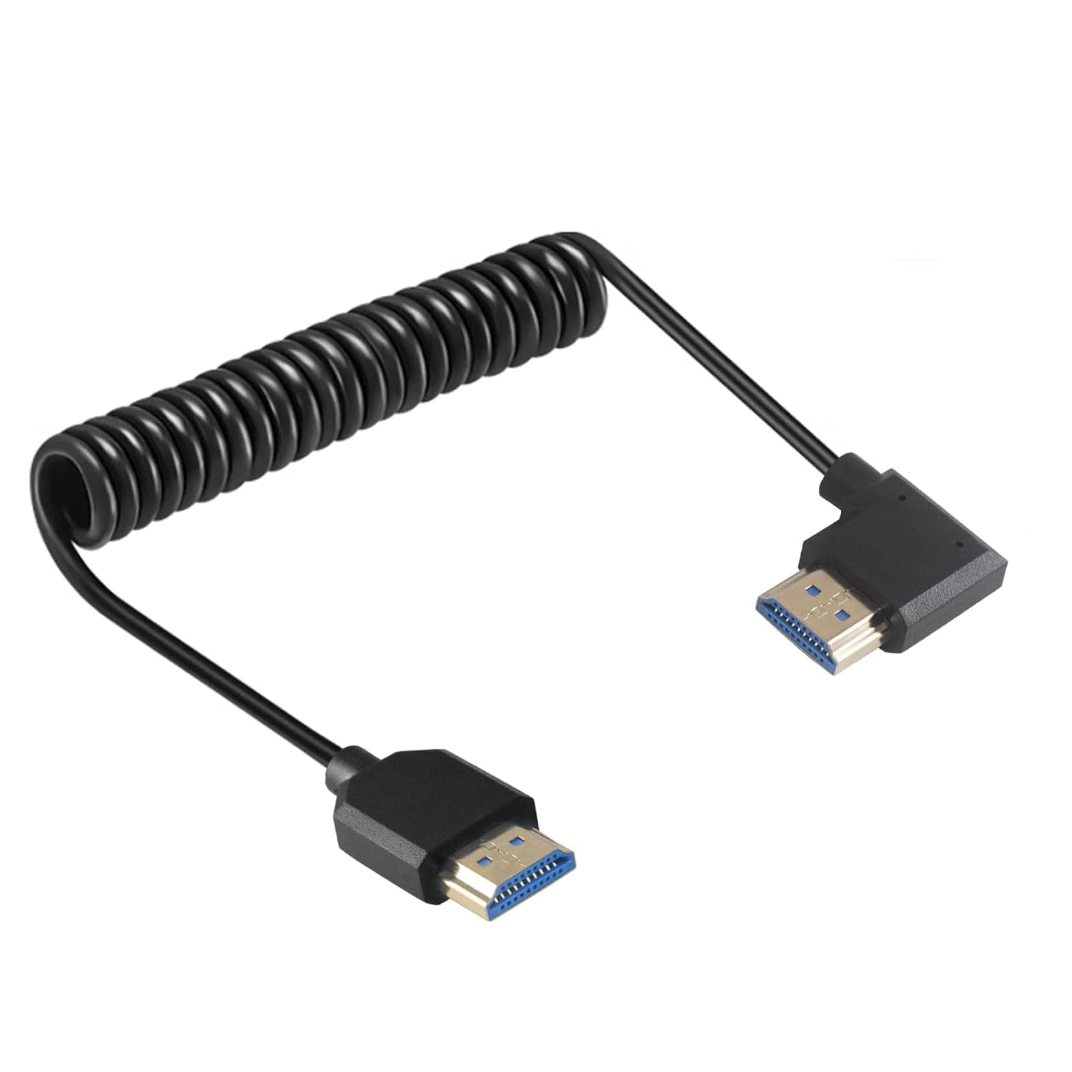 GUAJDE-8K Right Angle HDMI Coiled Cable 1Ft-4Ft, HDMI Male to Male ...